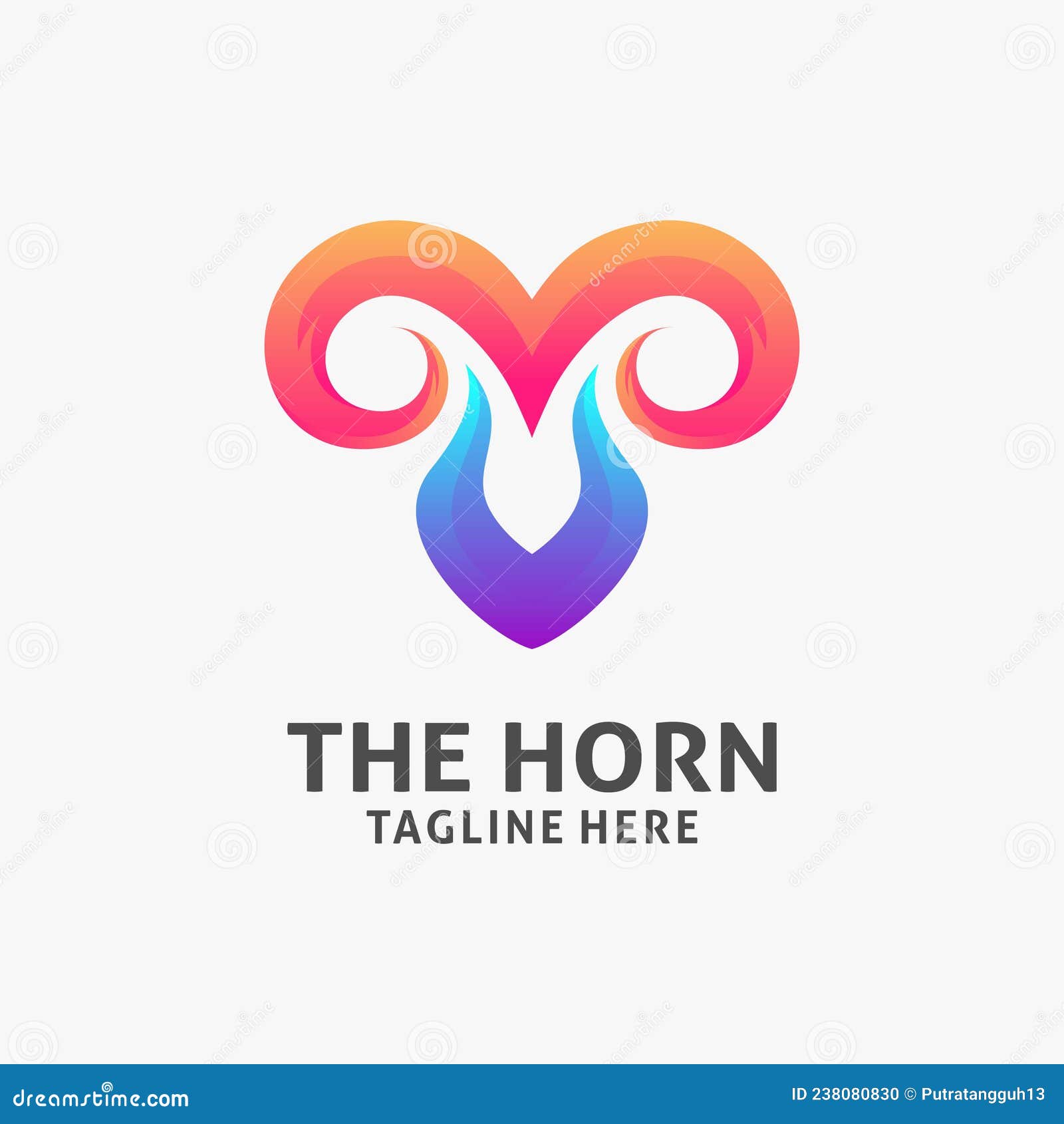 Head horn logo design stock vector. Illustration of buffalo - 238080830