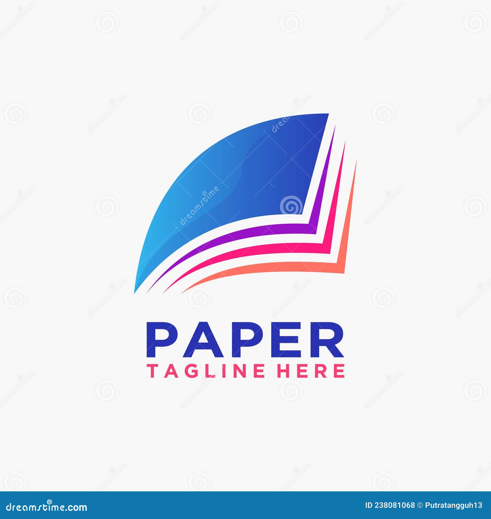 Creative paper logo design stock vector. Illustration of book - 238081068