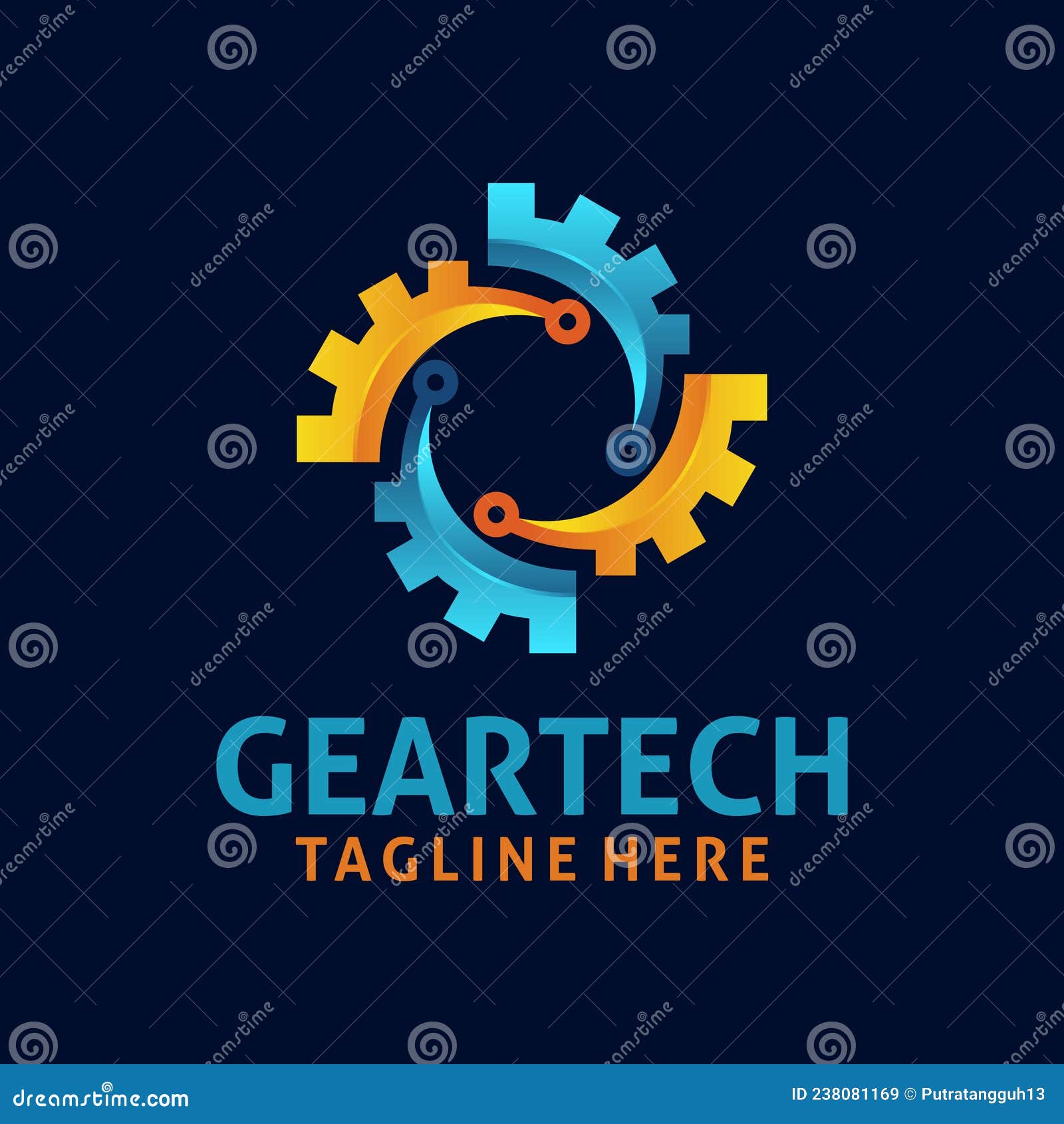 Gear tech logo design stock vector. Illustration of industry - 238081169