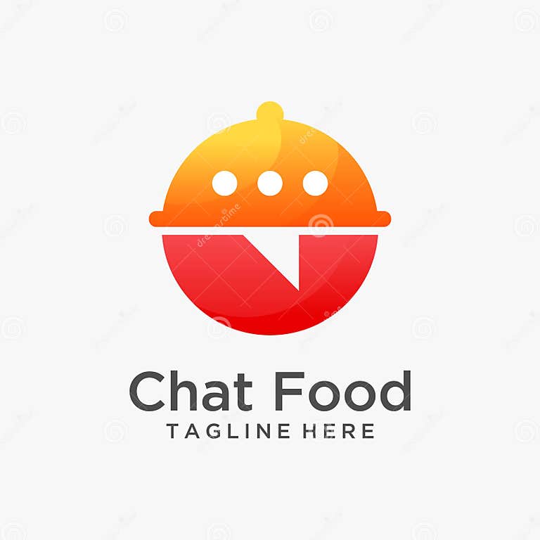 Chat food logo design stock vector. Illustration of chat - 238081399