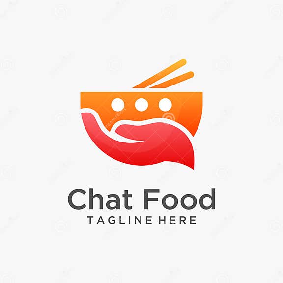 Chat food logo design stock vector. Illustration of application - 238081400
