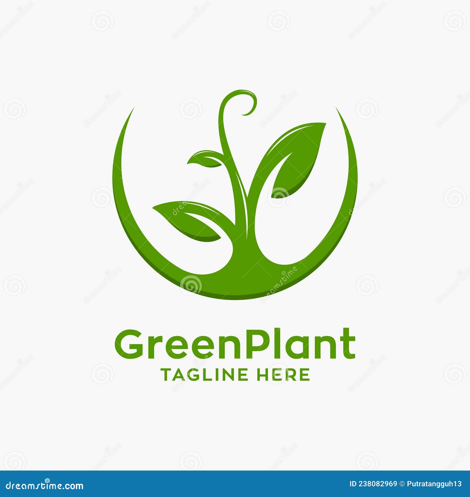 Green plant logo design stock vector. Illustration of farm - 238082969