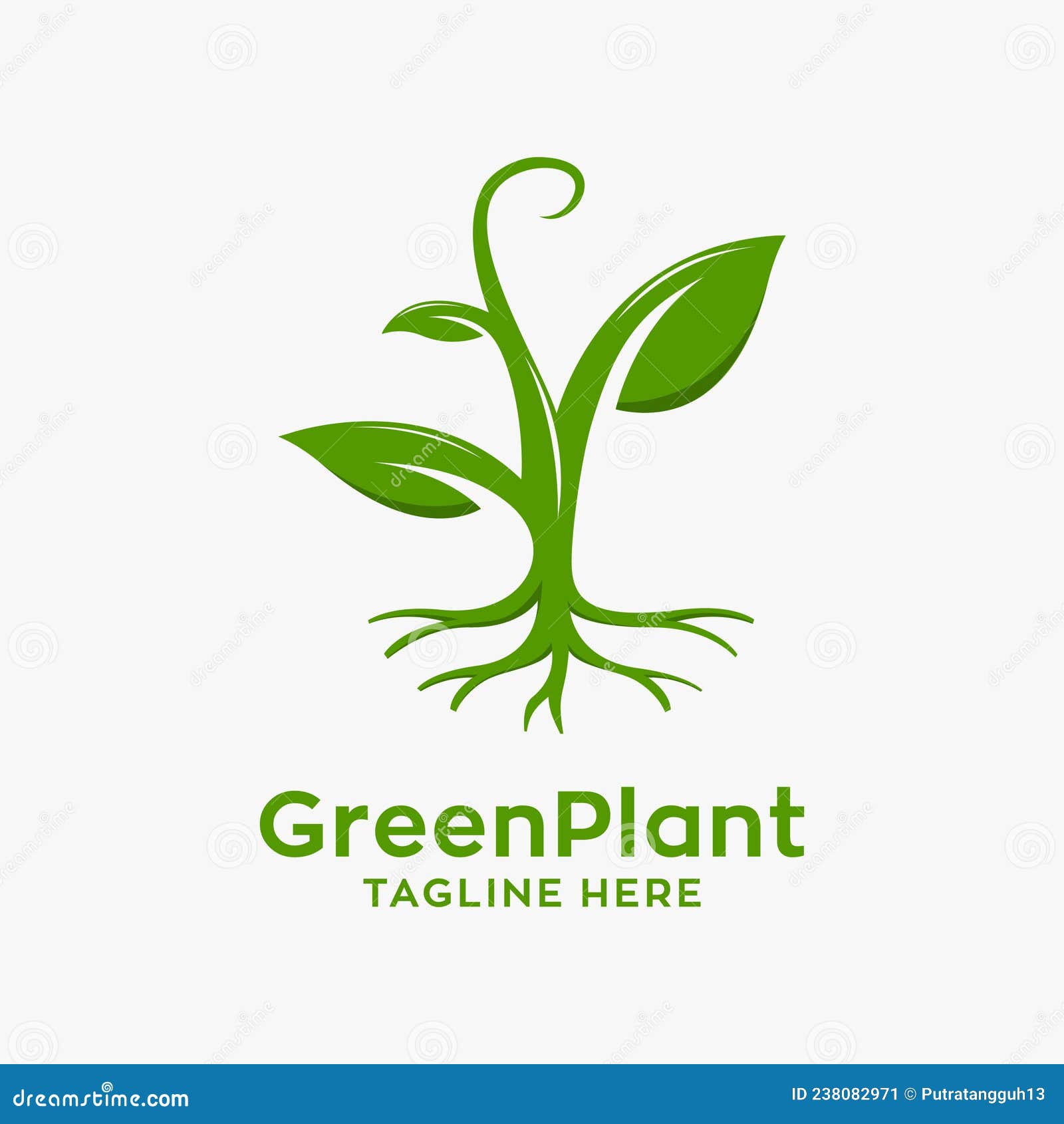 Green plant logo design stock vector. Illustration of foliage - 238082971