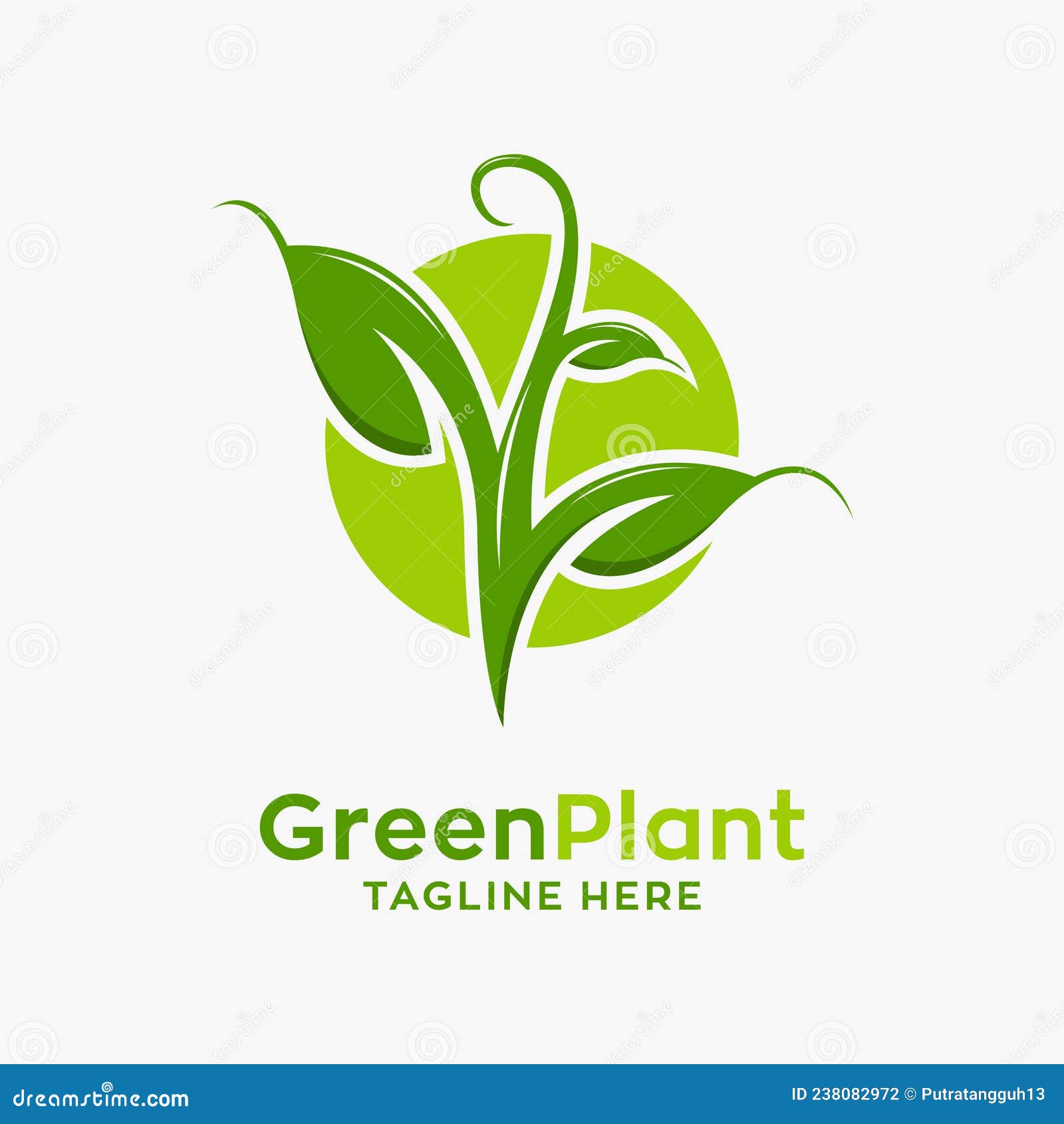 Green plant logo design stock vector. Illustration of farm - 238082972