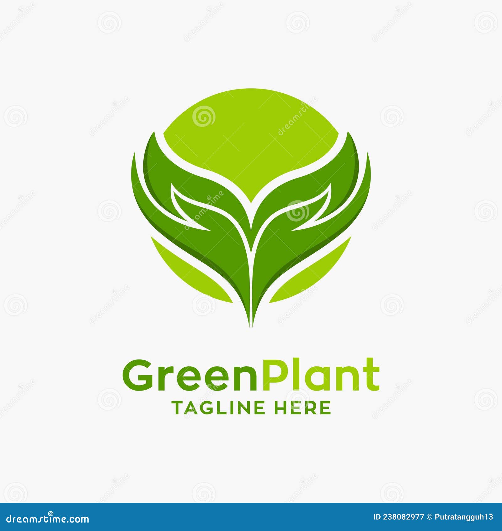 Green plant logo design stock vector. Illustration of foliage - 238082977