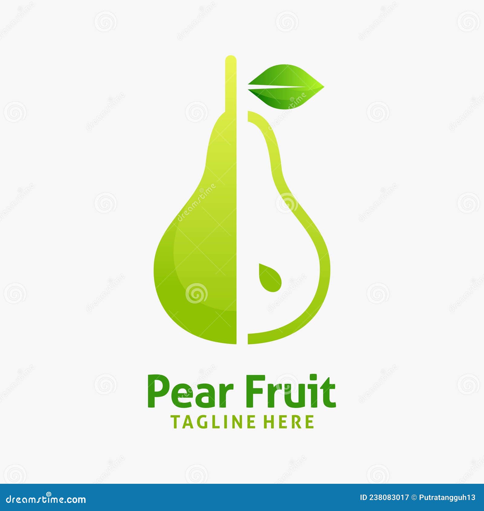 Pear fruit logo design stock vector. Illustration of isolated - 238083017