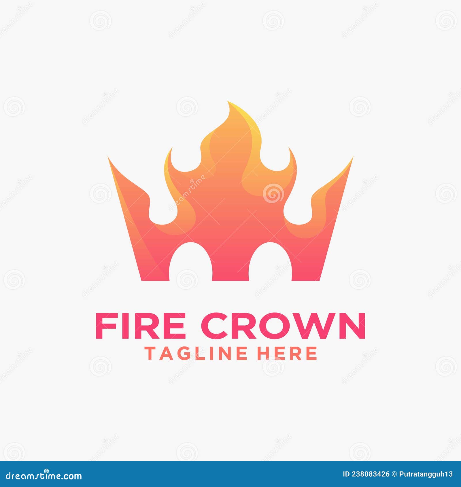 Fire crown logo design stock vector. Illustration of king - 238083426