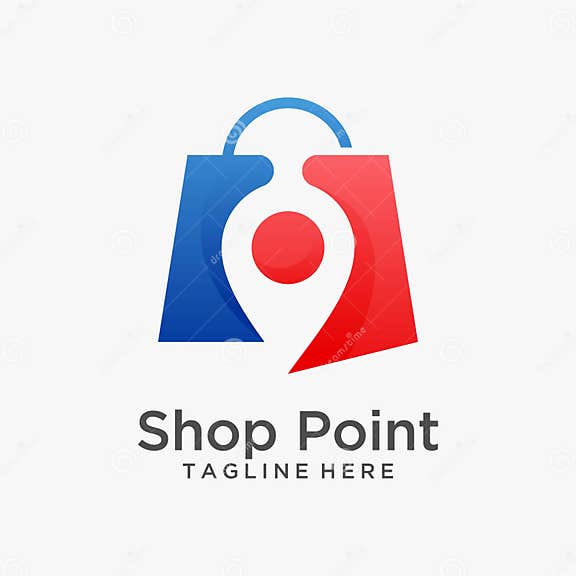 Shop point logo design stock vector. Illustration of concept - 238083483