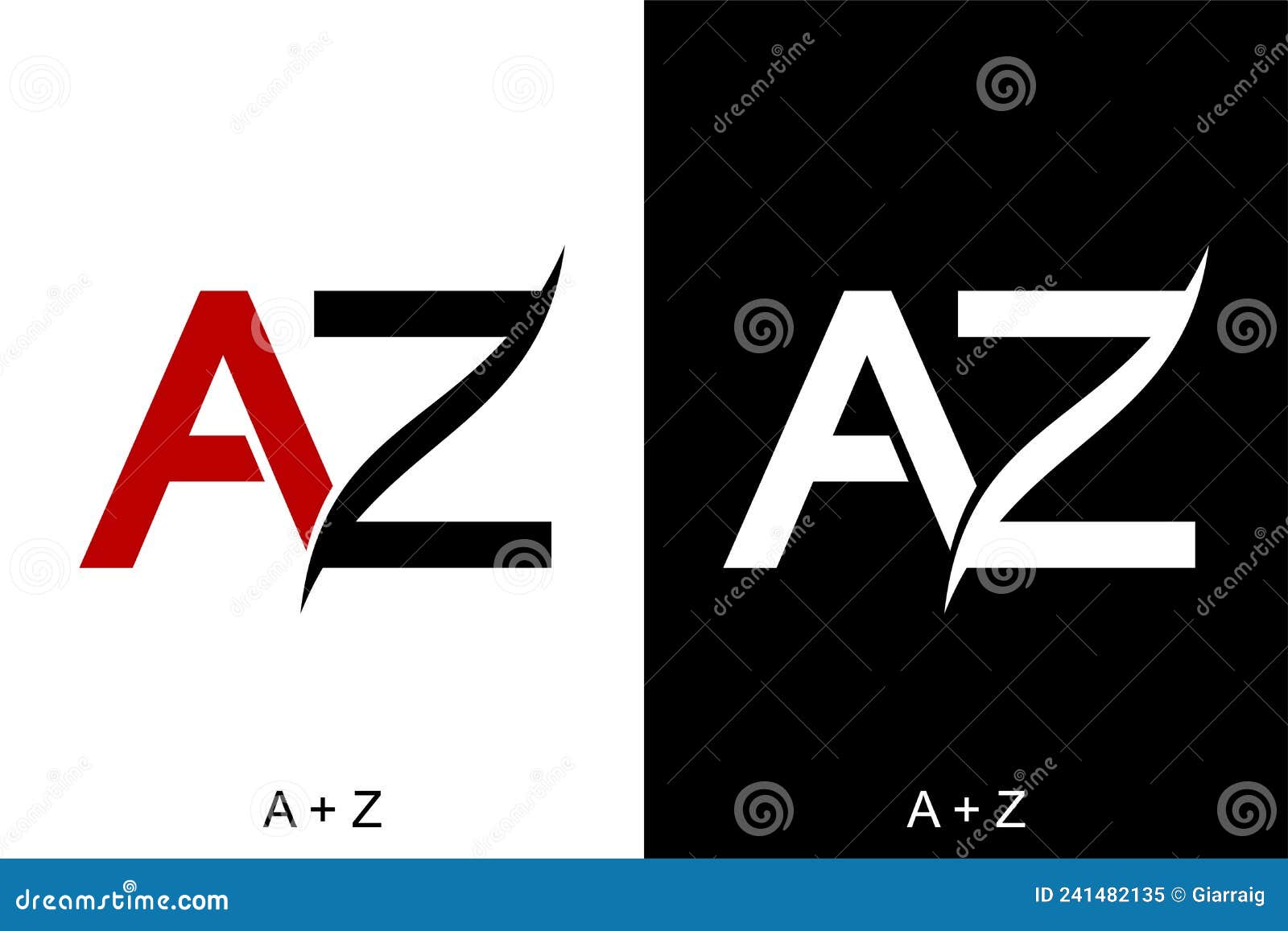 Letter a and Z Initials Concept Stock Vector - Illustration of font ...