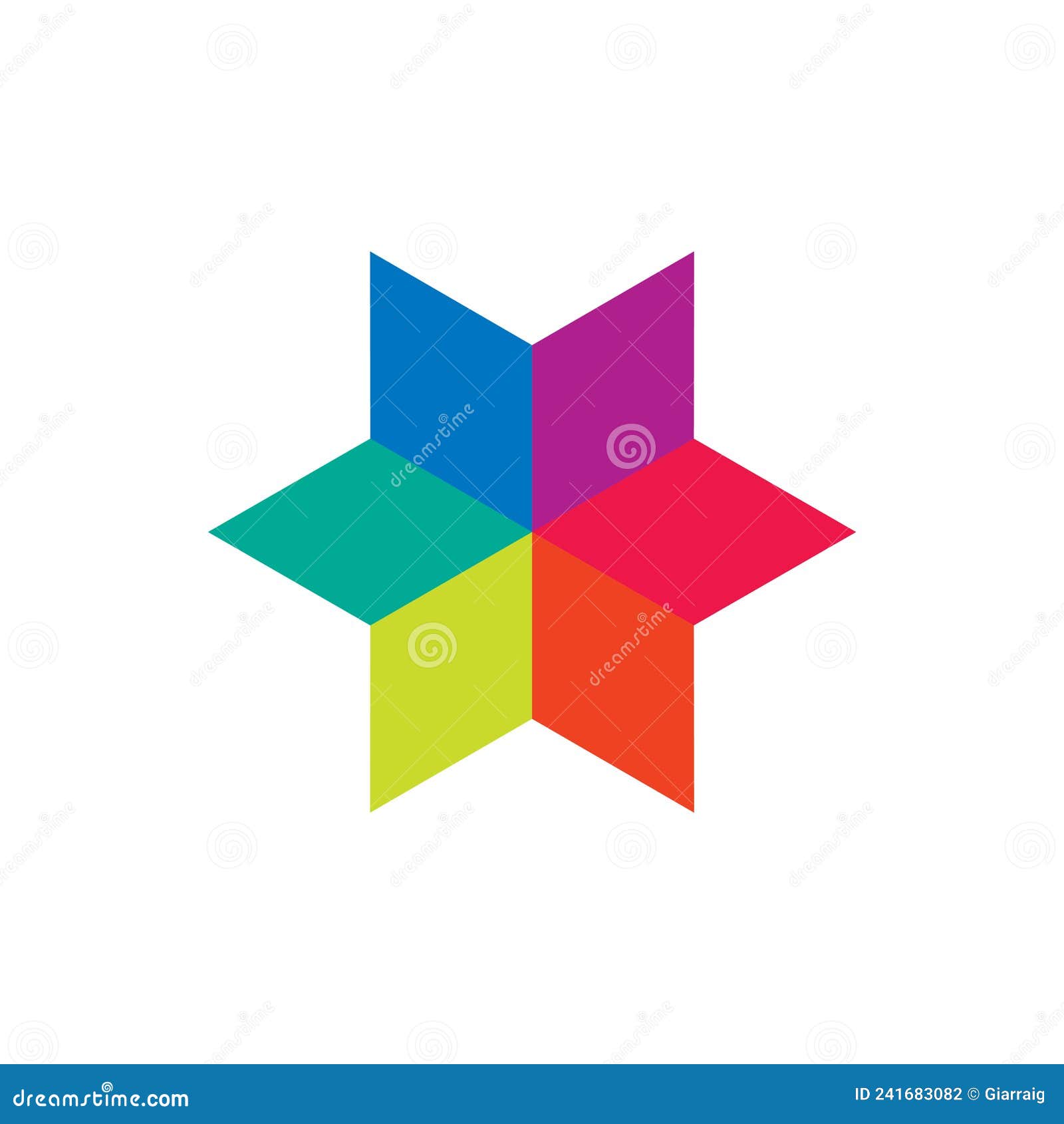 Colorful Hexagon Star Concept, Hexagon Flat Color. Stock Vector ...