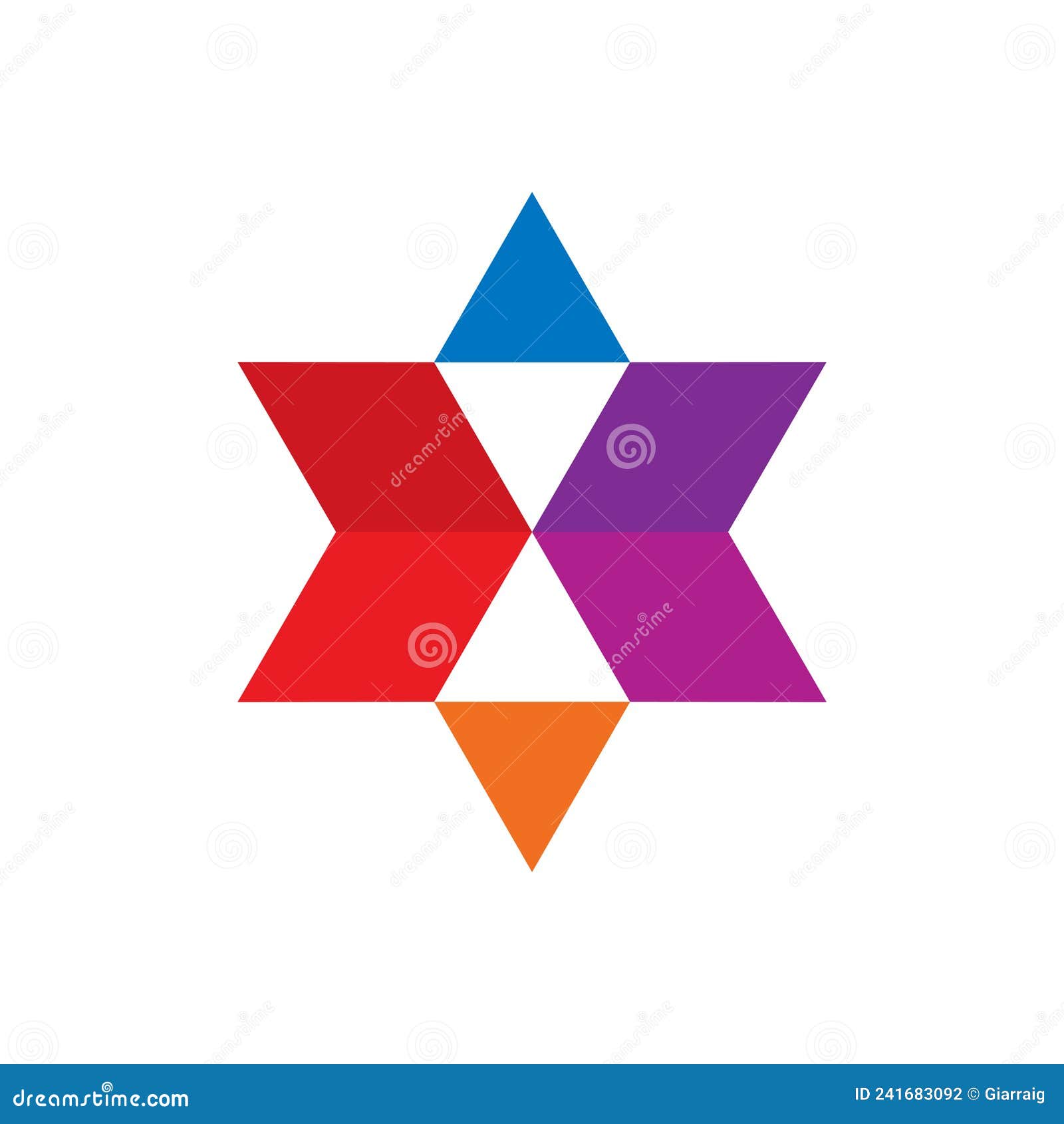 Colorful Hexagon Star Concept, Hexagon Flat Color. Stock Vector ...