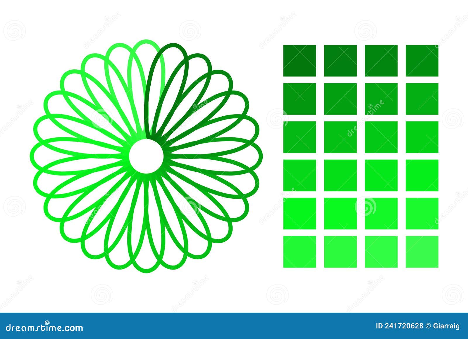Circle Geometric with Green Color Palettes. Very Suitable for Digital ...