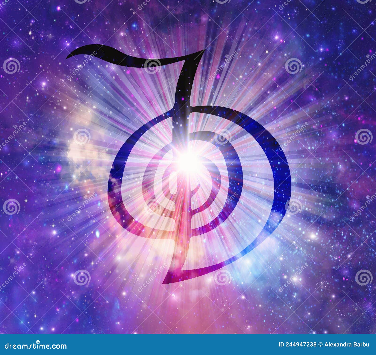 Cho Ku Rei Usui Reiki Symbol - Power Universe Background Royalty-Free ...