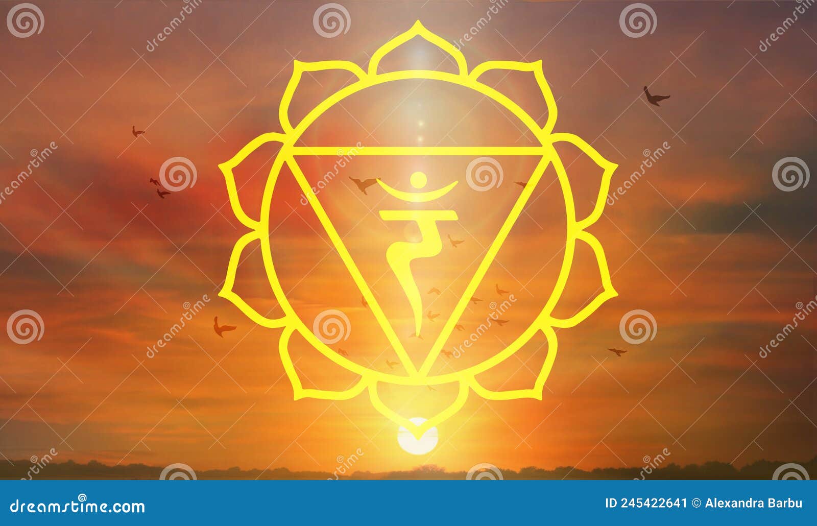Solar Plexus Chakra Manipura Cartoon Vector | CartoonDealer.com #92095821