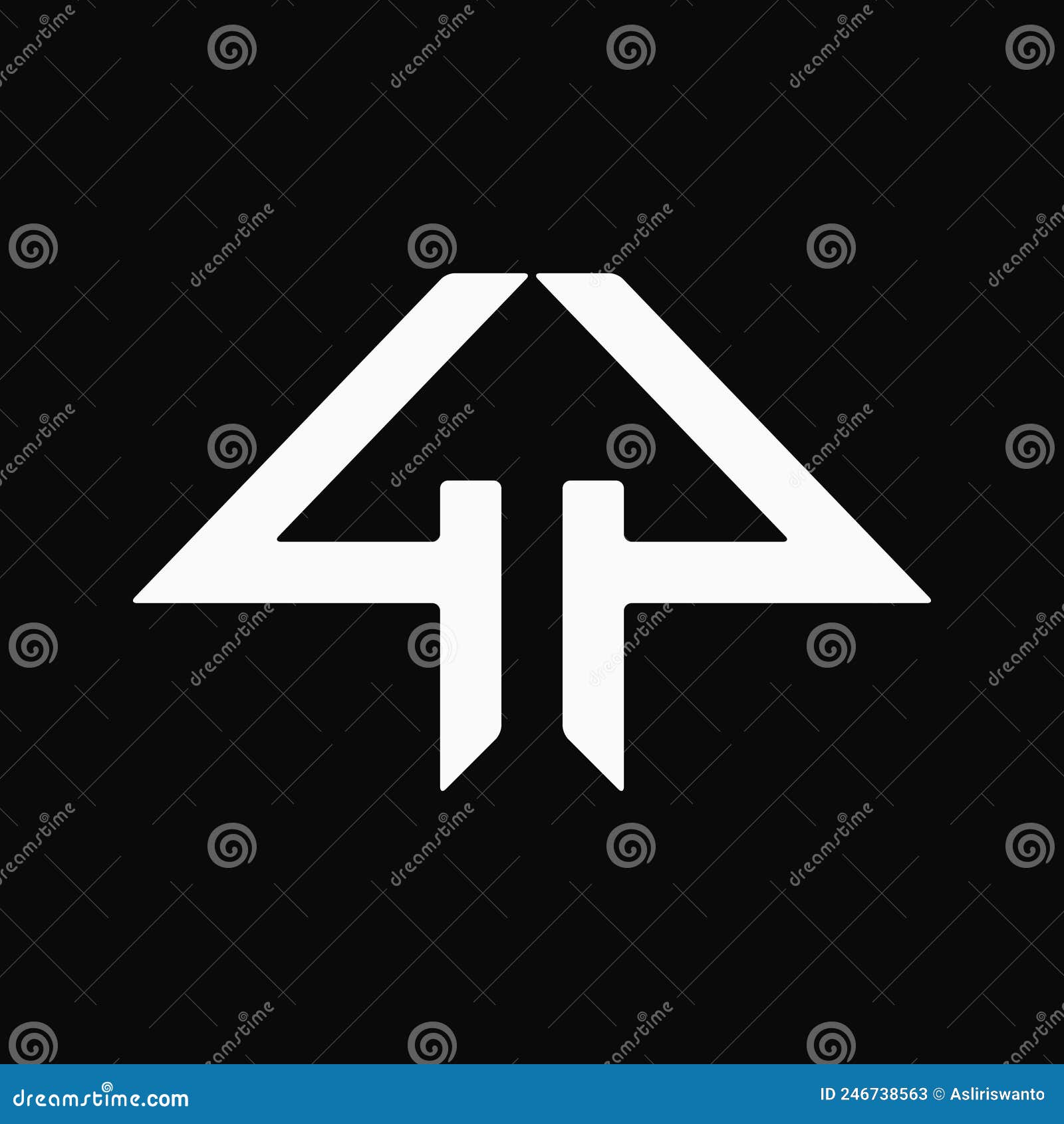 Number 44 and Arrow Logo Concept. Abstract, Monogram, Outline ...