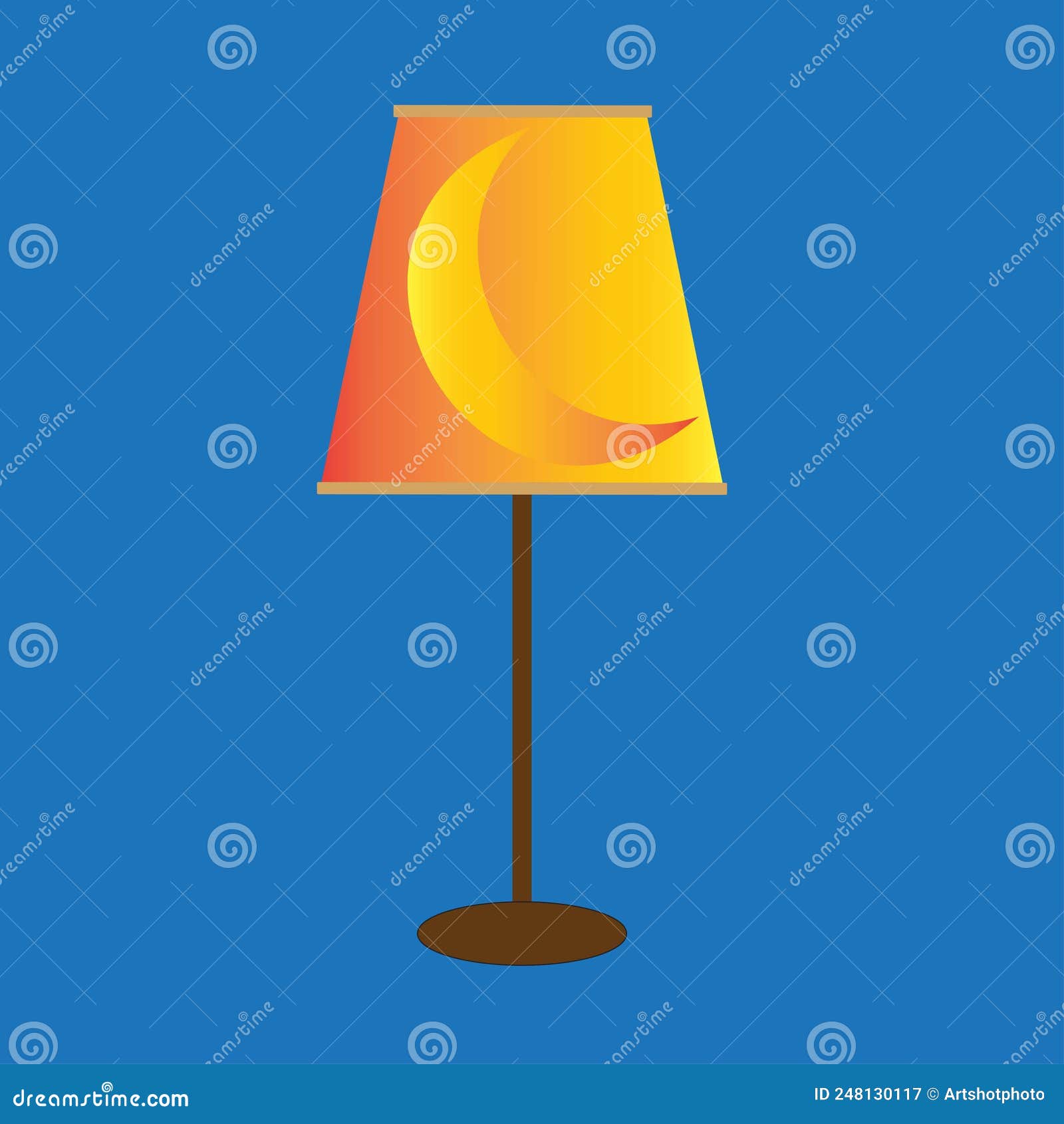 Floor Lamp Lighted with Moon Inside Stock Vector - Illustration of ...