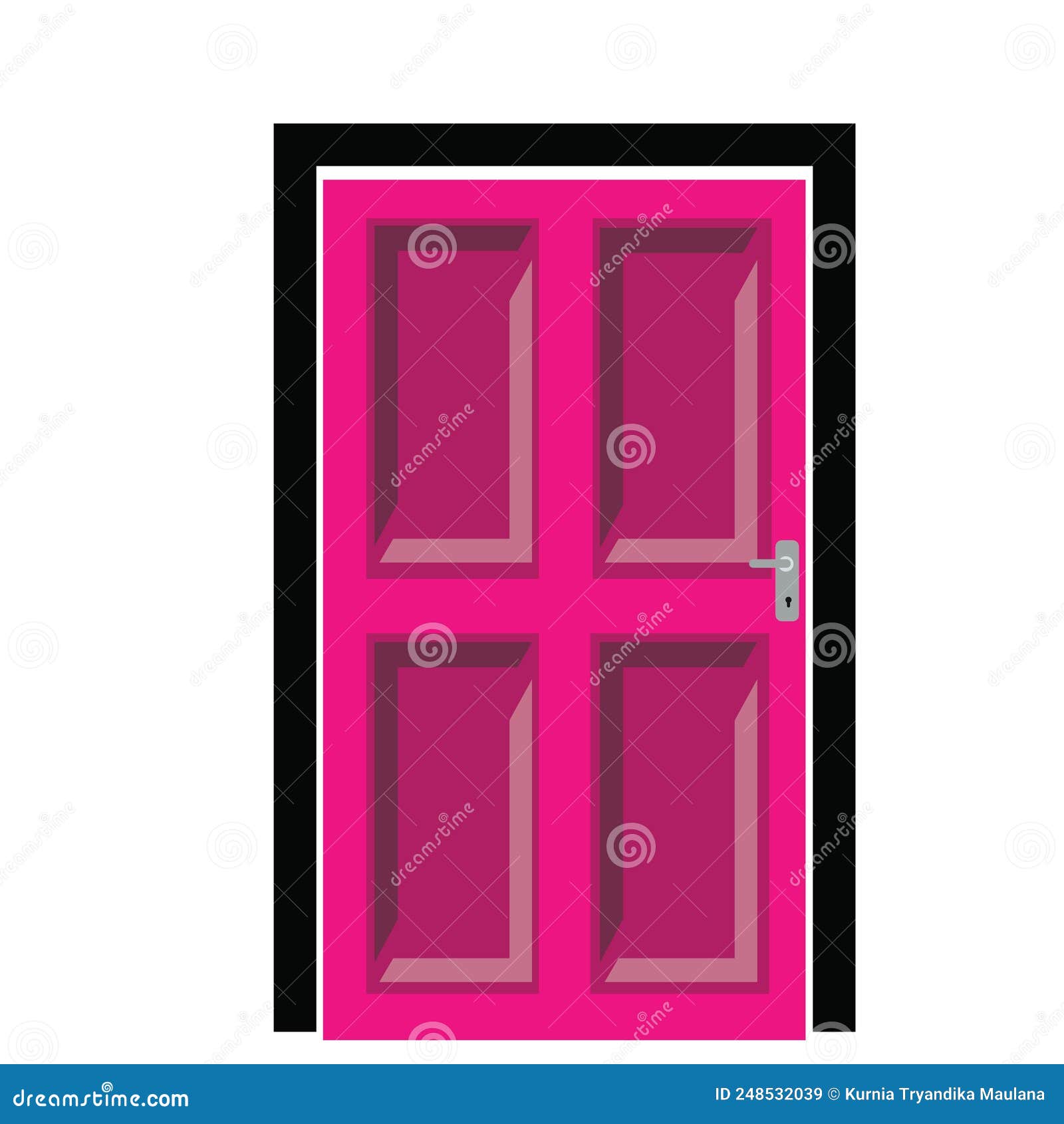 Vector Icon Pink Cartoon Door Wooden Door Room Stock Vector ...