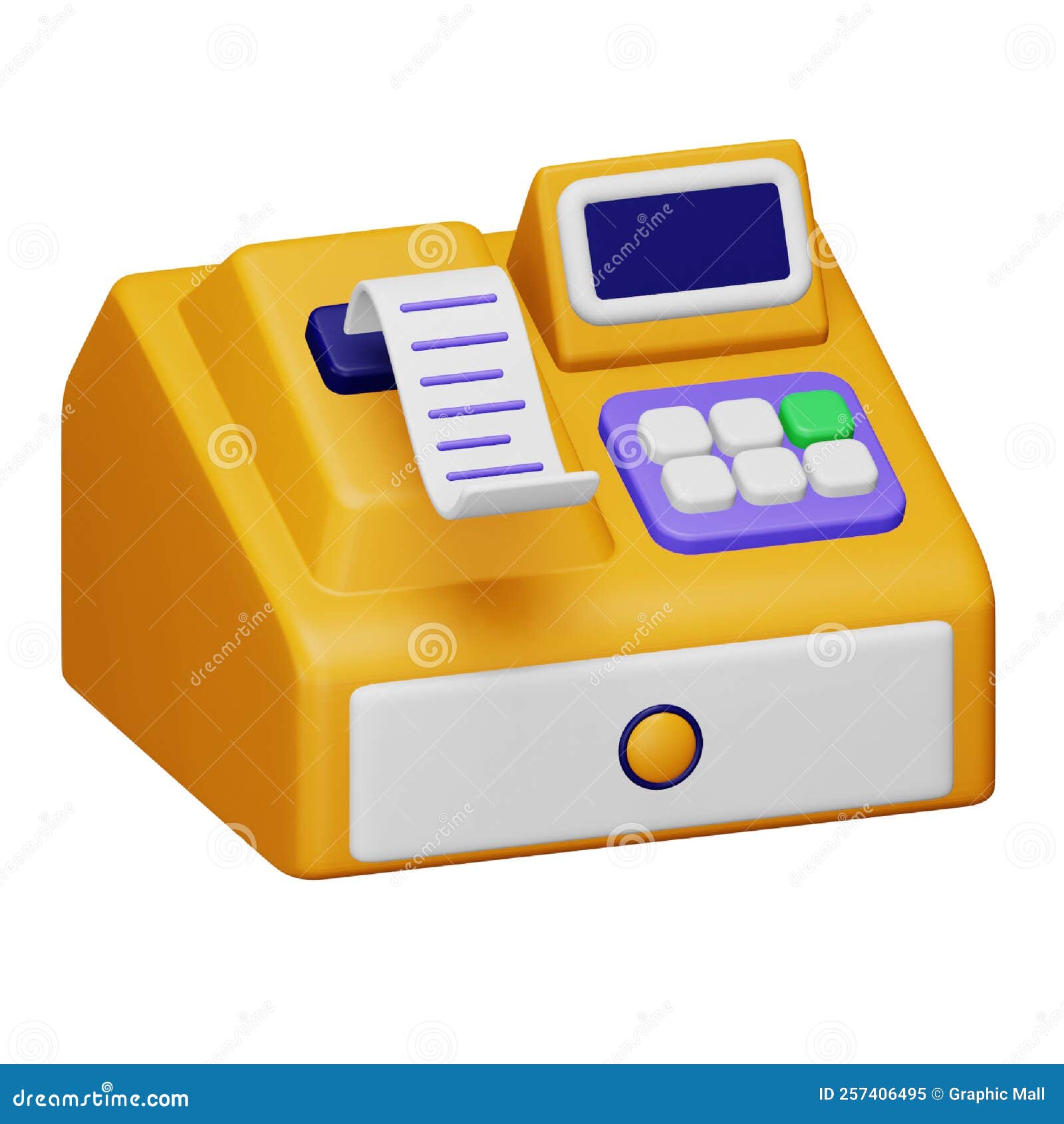 Billing Machine 3d Rendering Isometric Icon. Stock Vector ...
