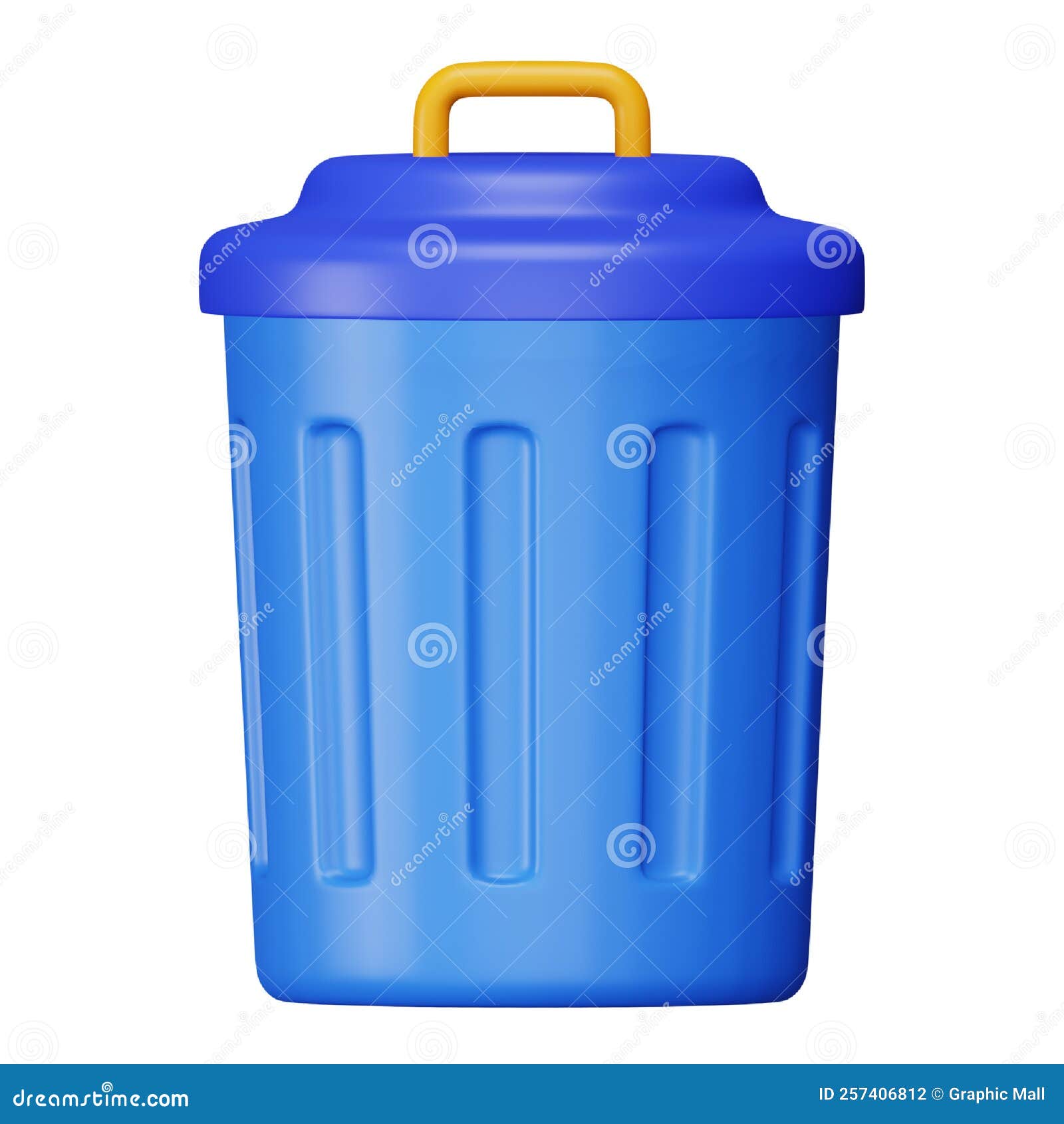 Dustbin 3d Rendering Isometric Icon. Stock Vector - Illustration of ...