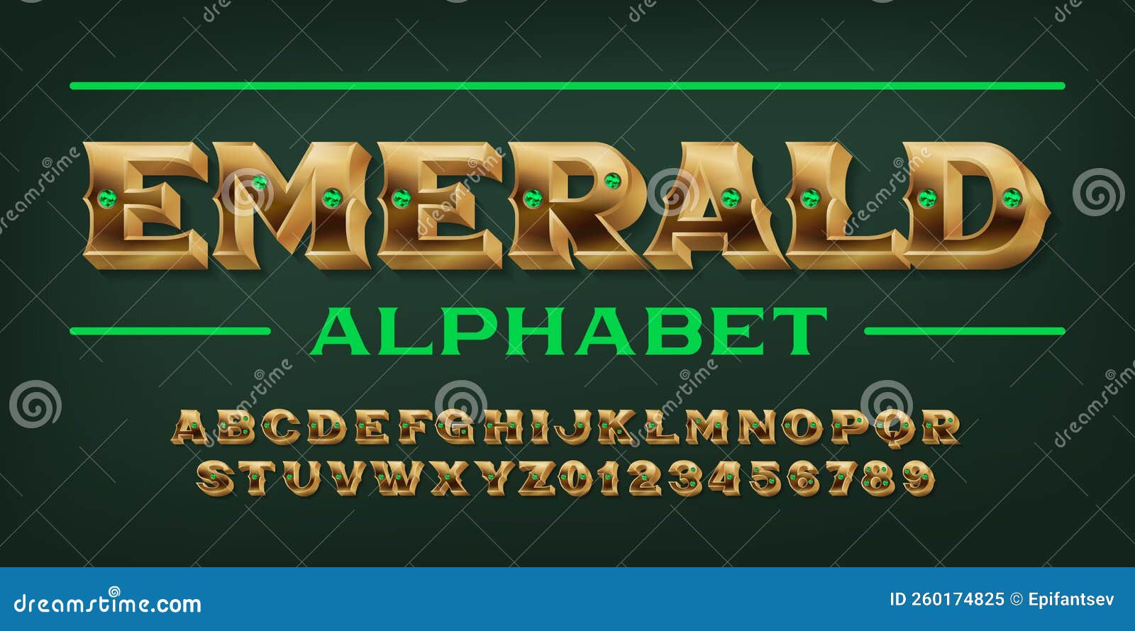 Emerald Alphabet Cartoon Vector | CartoonDealer.com #88647971