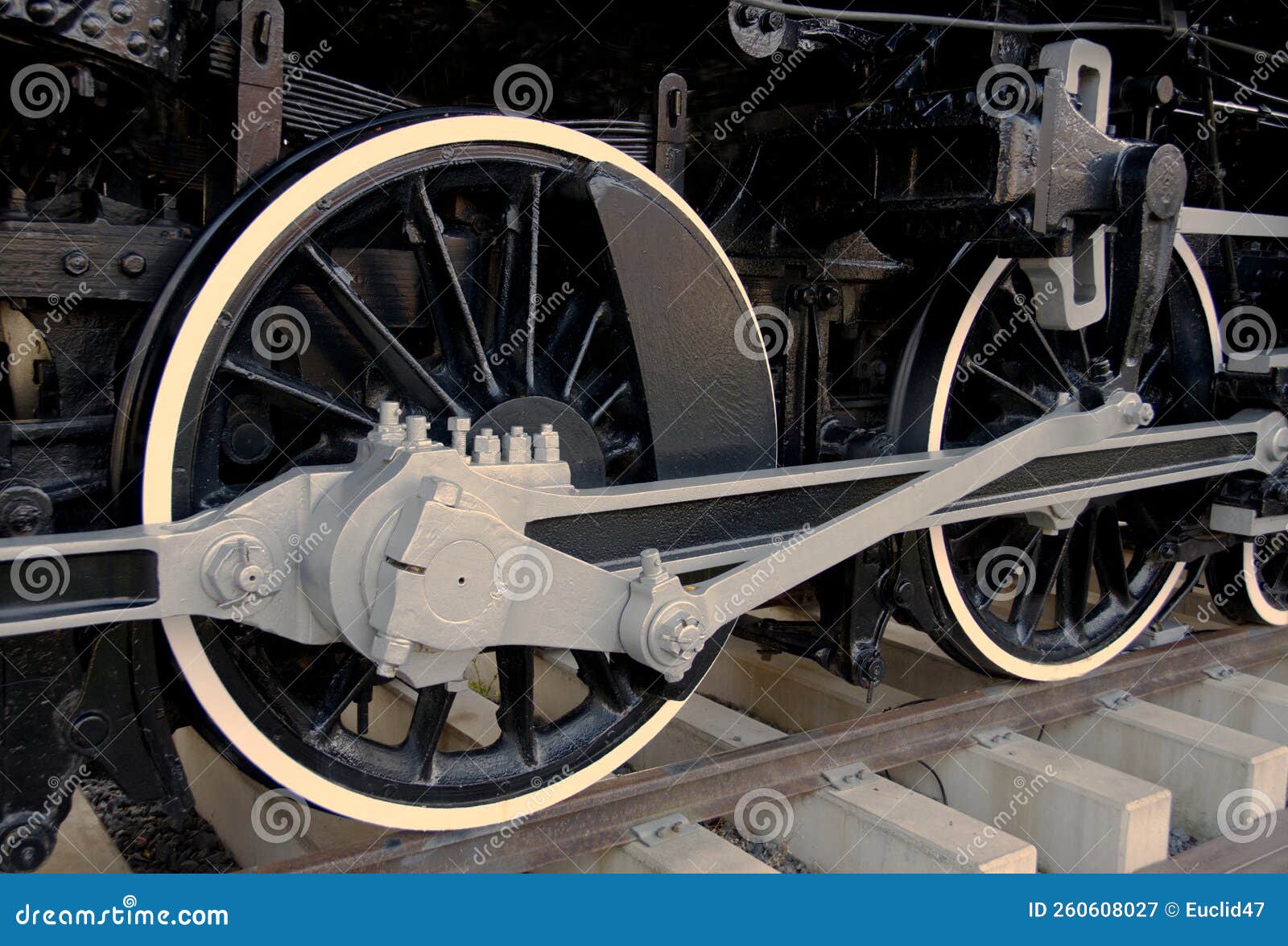 Drive Wheels of Steam Locomotive Stock Image - Image of history ...