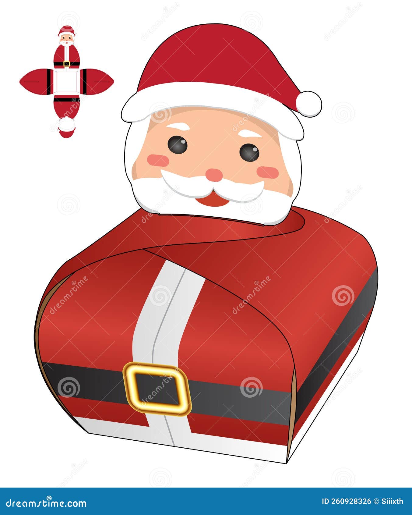 Santa Claus Box Packaging Die Cut Template Stock Vector - Illustration ...