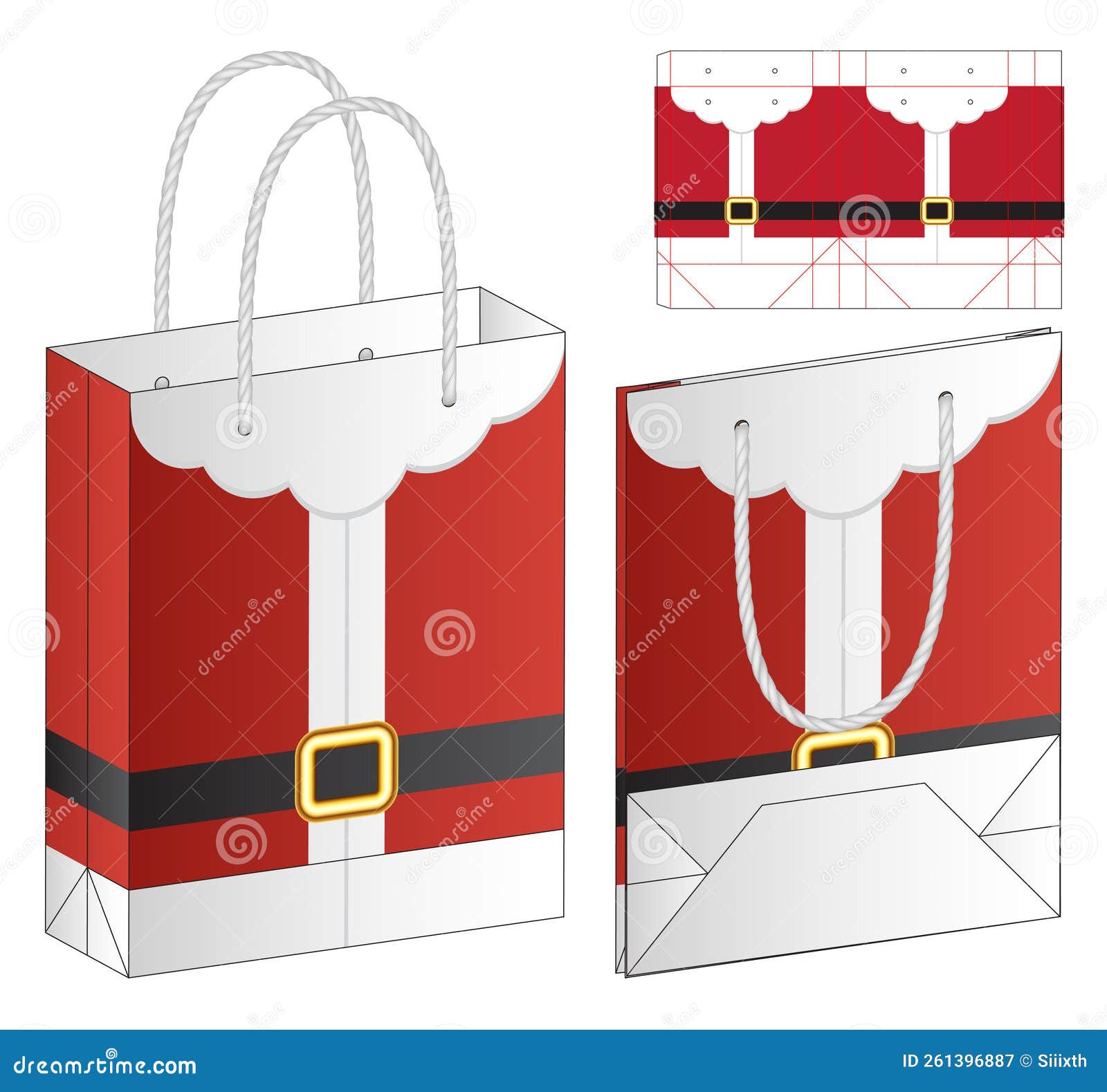 Christmas Box Packaging Die Cut Template Design Stock Vector ...