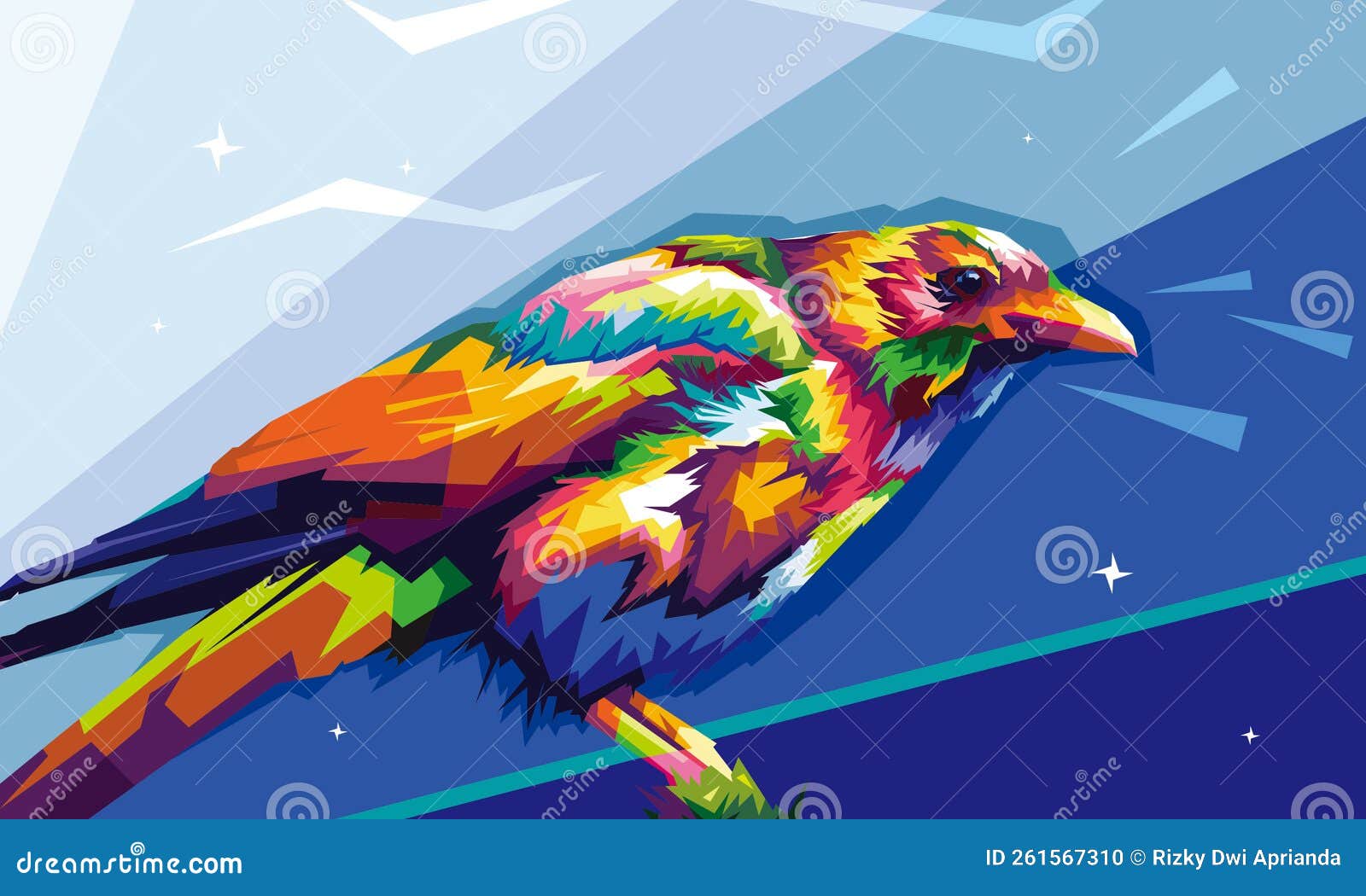 Illustration Of Crow Design Wpap Popart Vector | CartoonDealer.com ...