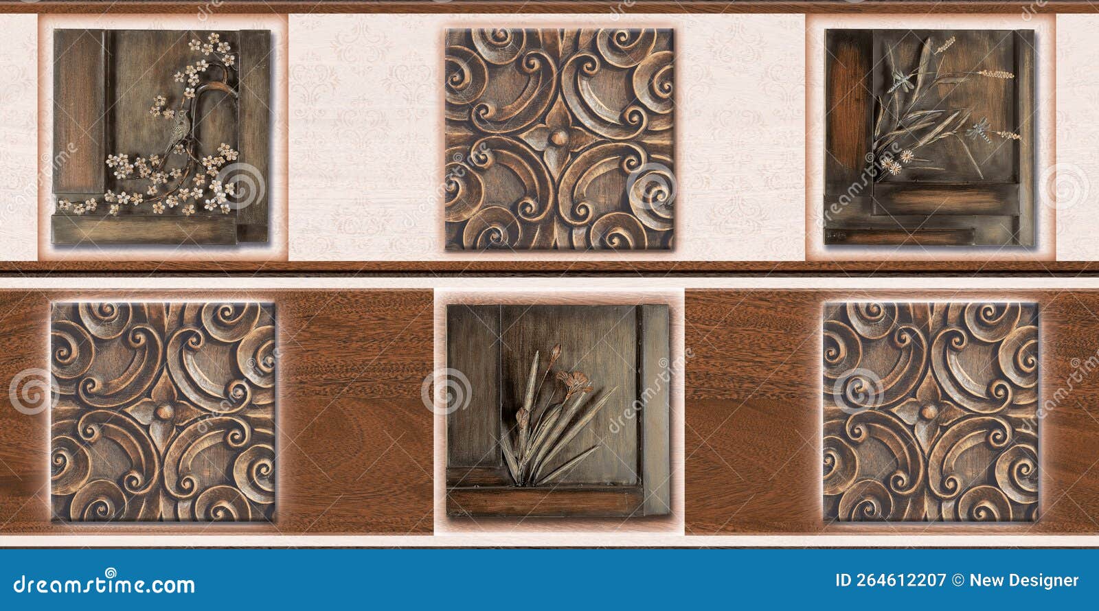 Ceramic Wall Tile Decor with Multi Color Continuous Joint Design. Also ...