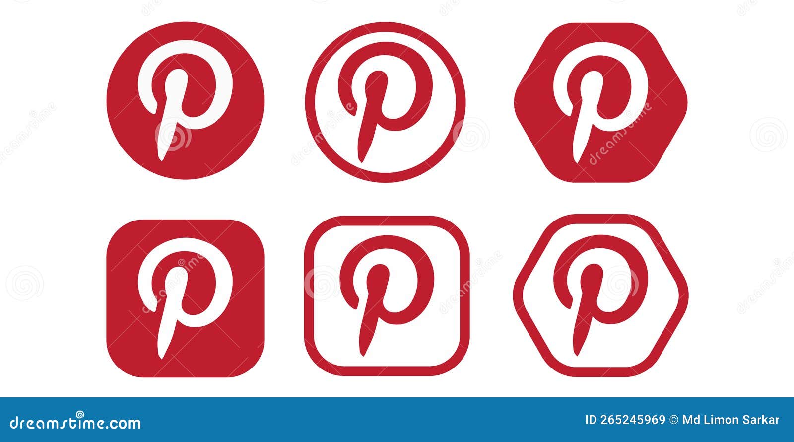 Aesthetic Pinterest Logo Vector Pack, Pinterest Logo Assets White ...