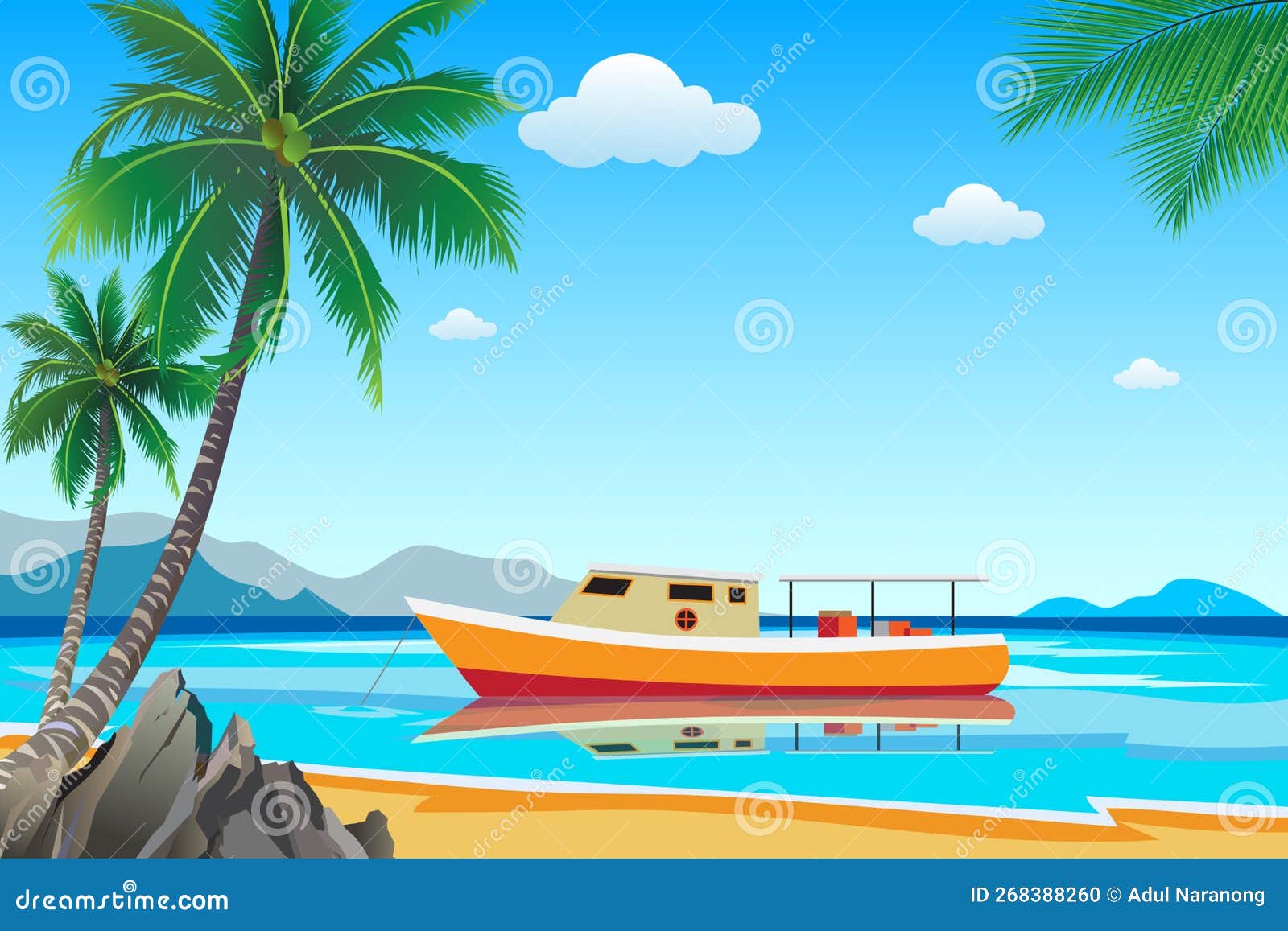 Sea trip stock vector. Illustration of outdoor, marine - 268388260