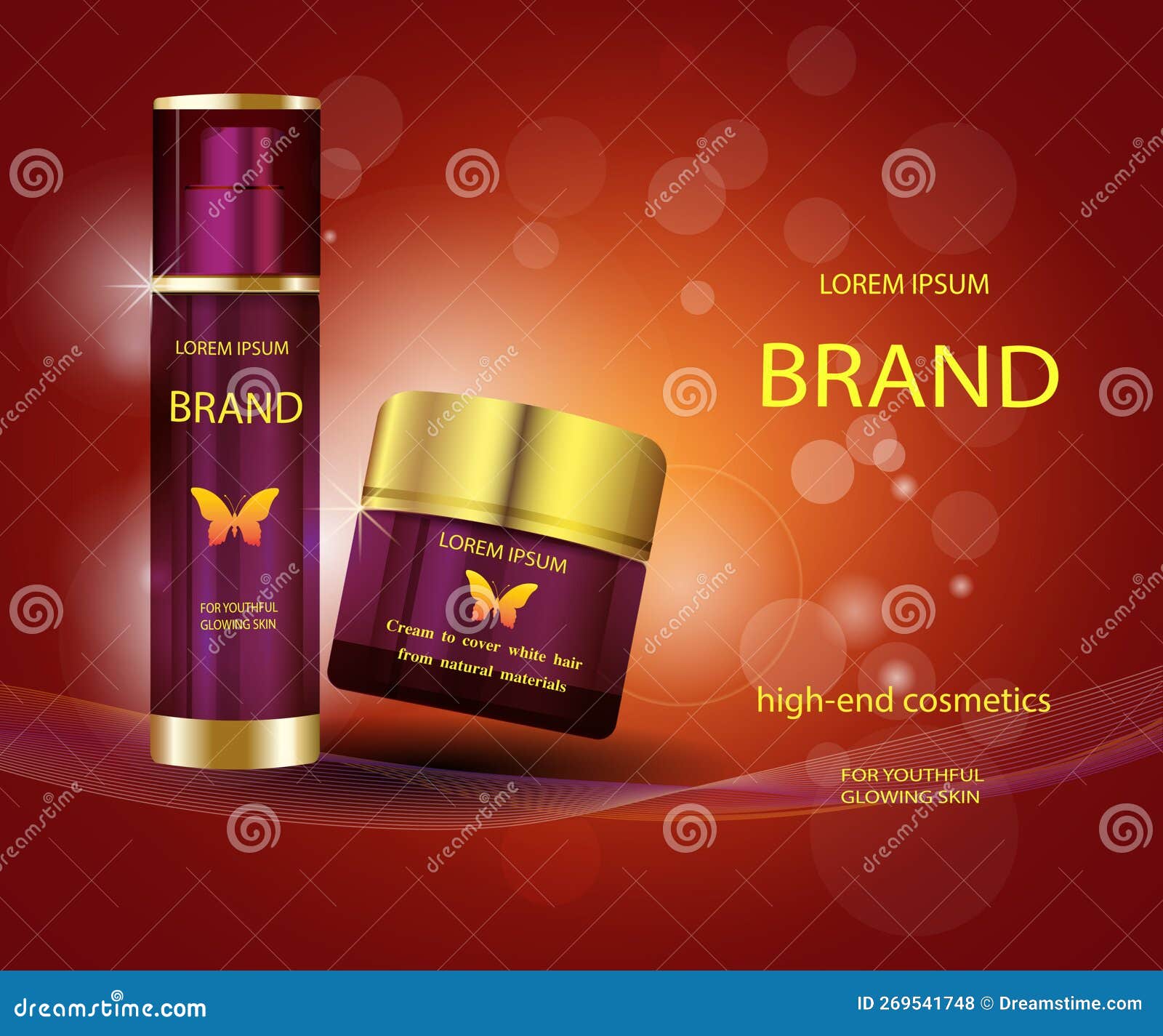 Red tone makeup stock vector. Illustration of liquid - 269541748