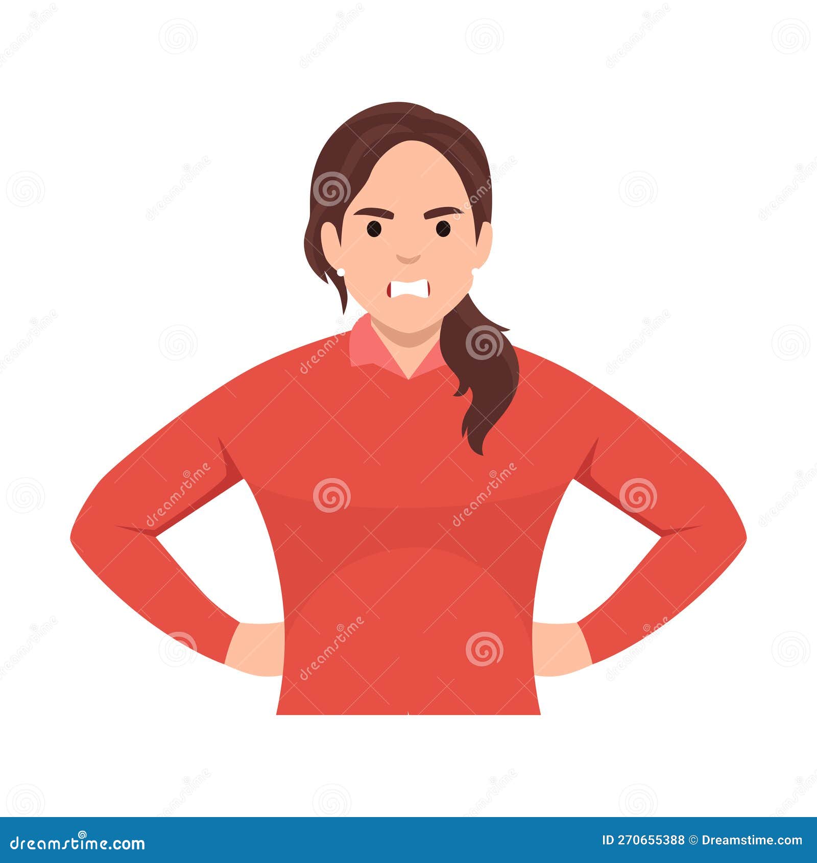 Offended Woman Sulking and Expressing Angry Emotion Stock Vector ...