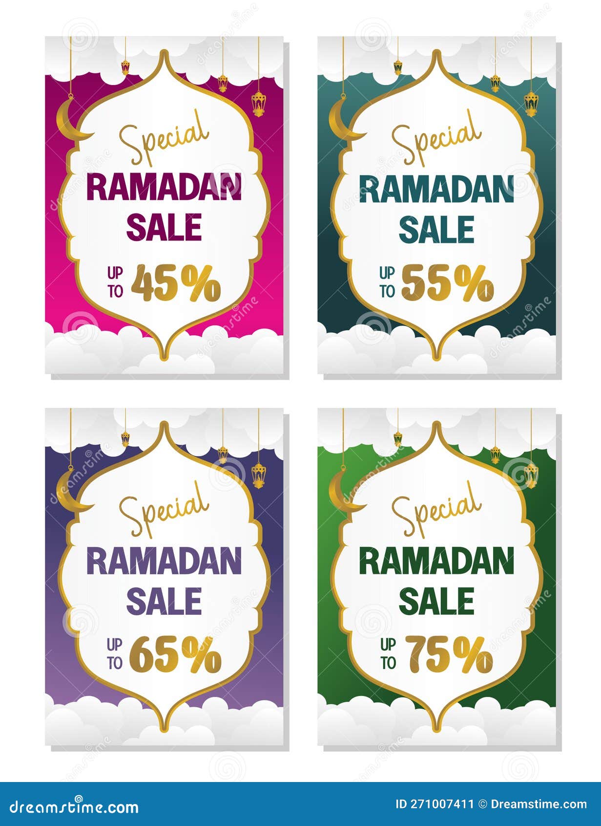 Editable Ramadan Mubarak Poster Template With Starry Night Landscape Of ...