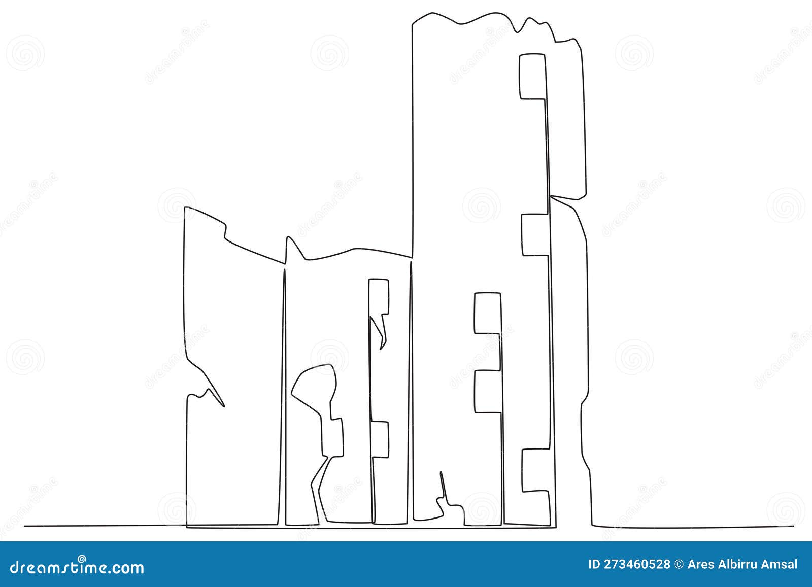 The Tall Buildings Were Badly Damaged Stock Vector - Illustration of ...