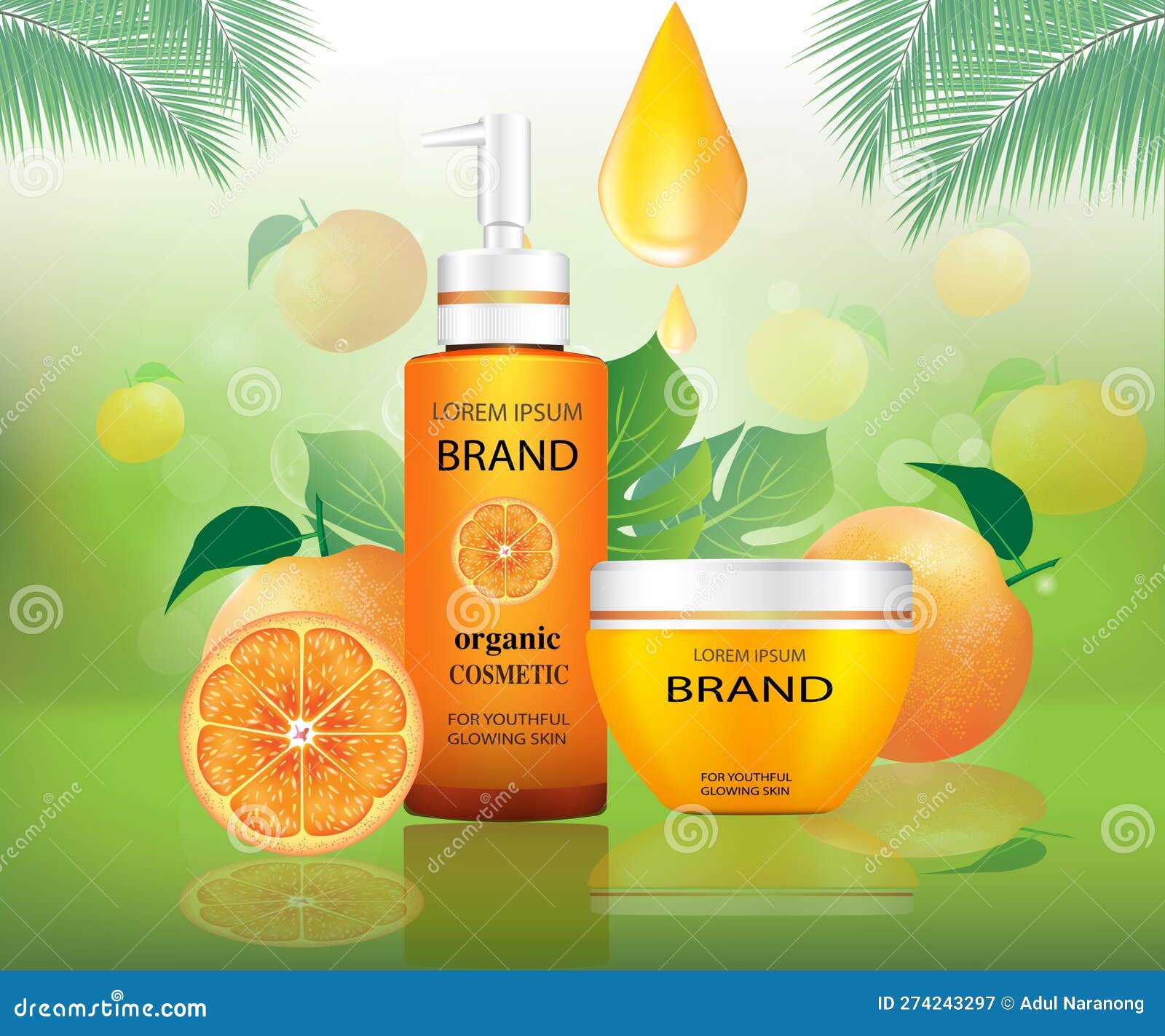 Orange cosmetics stock vector. Illustration of cosmetic - 274243297