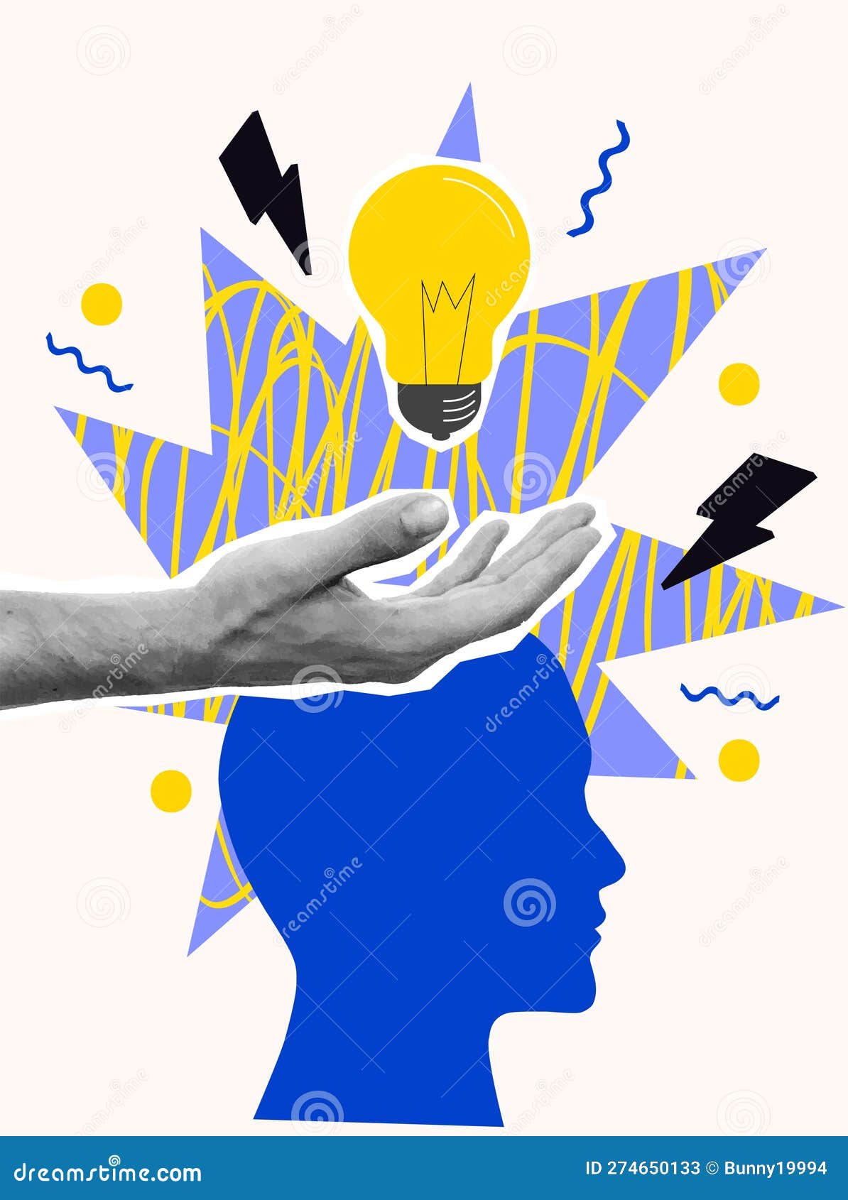 Creative Mind or Brainstorm or Creative Idea Concept with Abstract ...