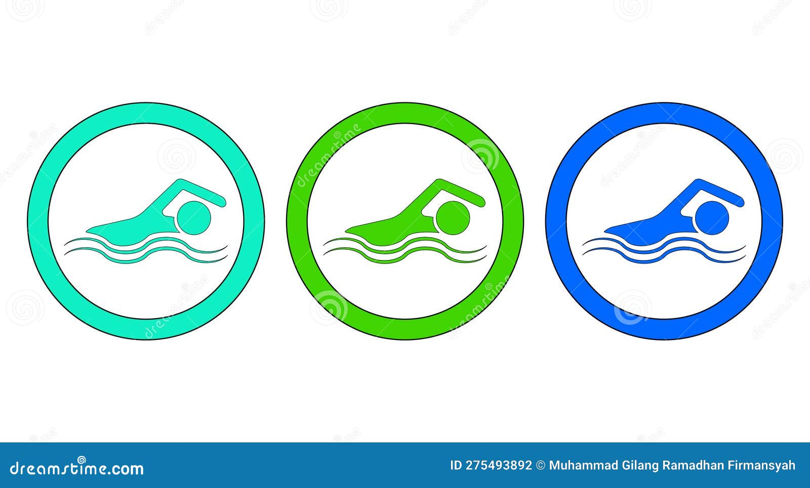 Swimming area sign stock vector. Illustration of swim - 275493892
