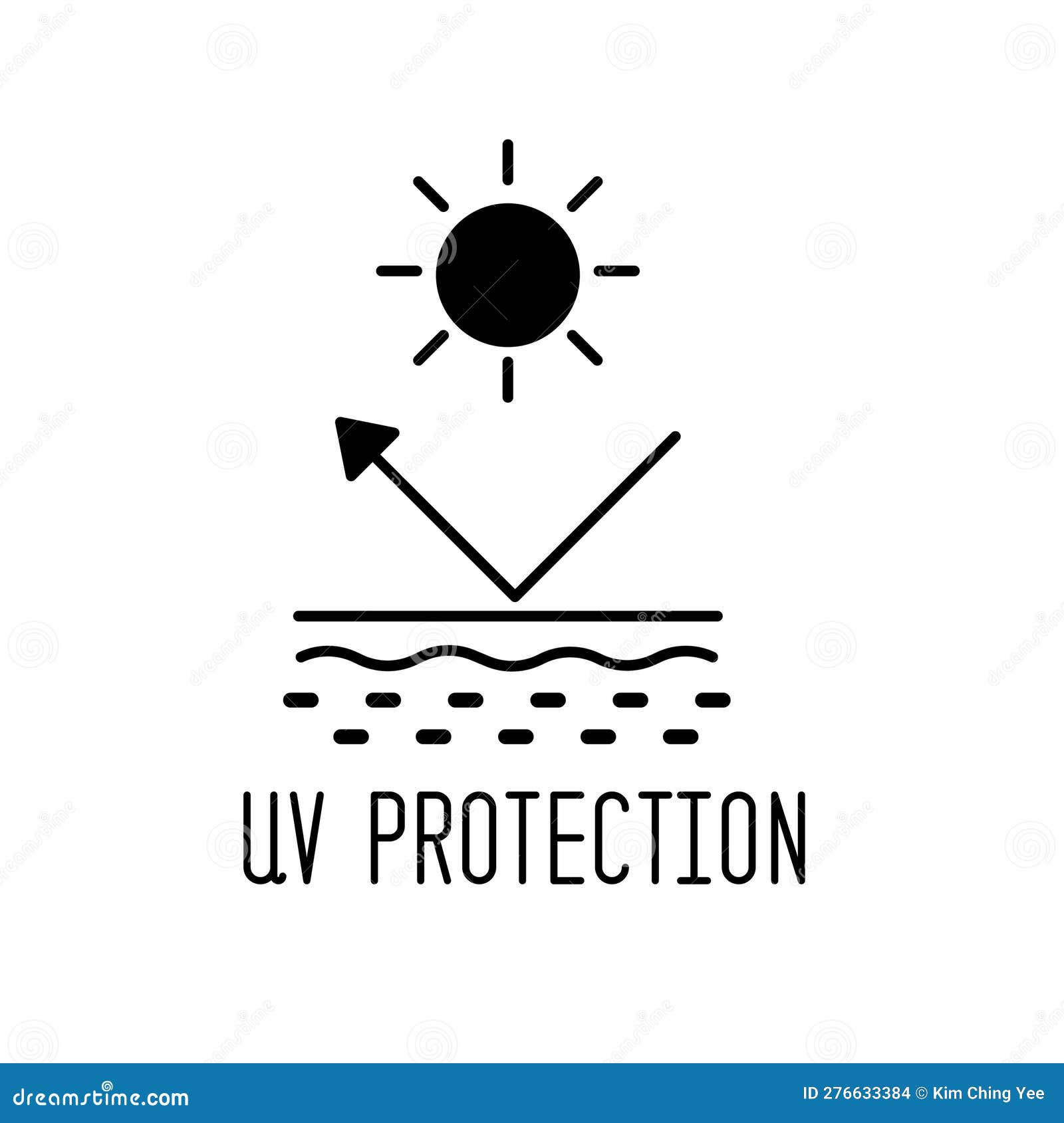 UV Reflection Skin after Protection. Skin Care Concept Stock Vector ...