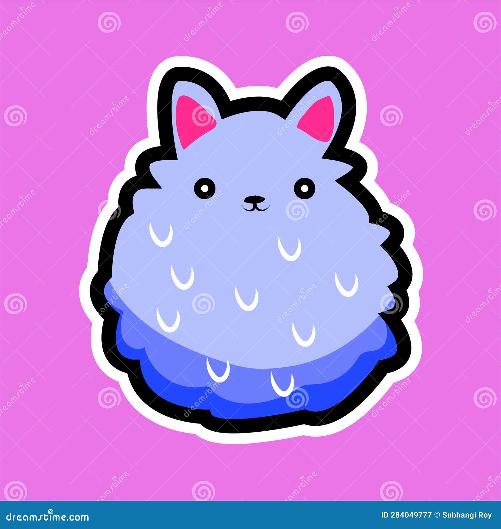 Cute Bunny Totoro Chibi Cartoon Sticker for Children Toys Stock Vector ...