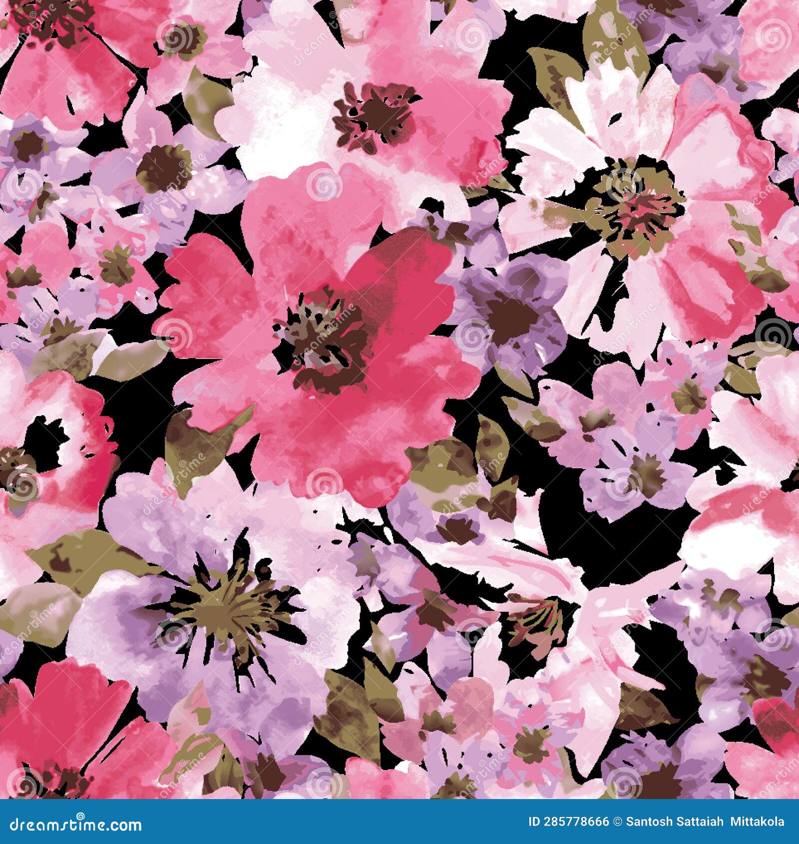 Beautiful Flower Pattern, Floral Colorful Seamless Floral Flower ...