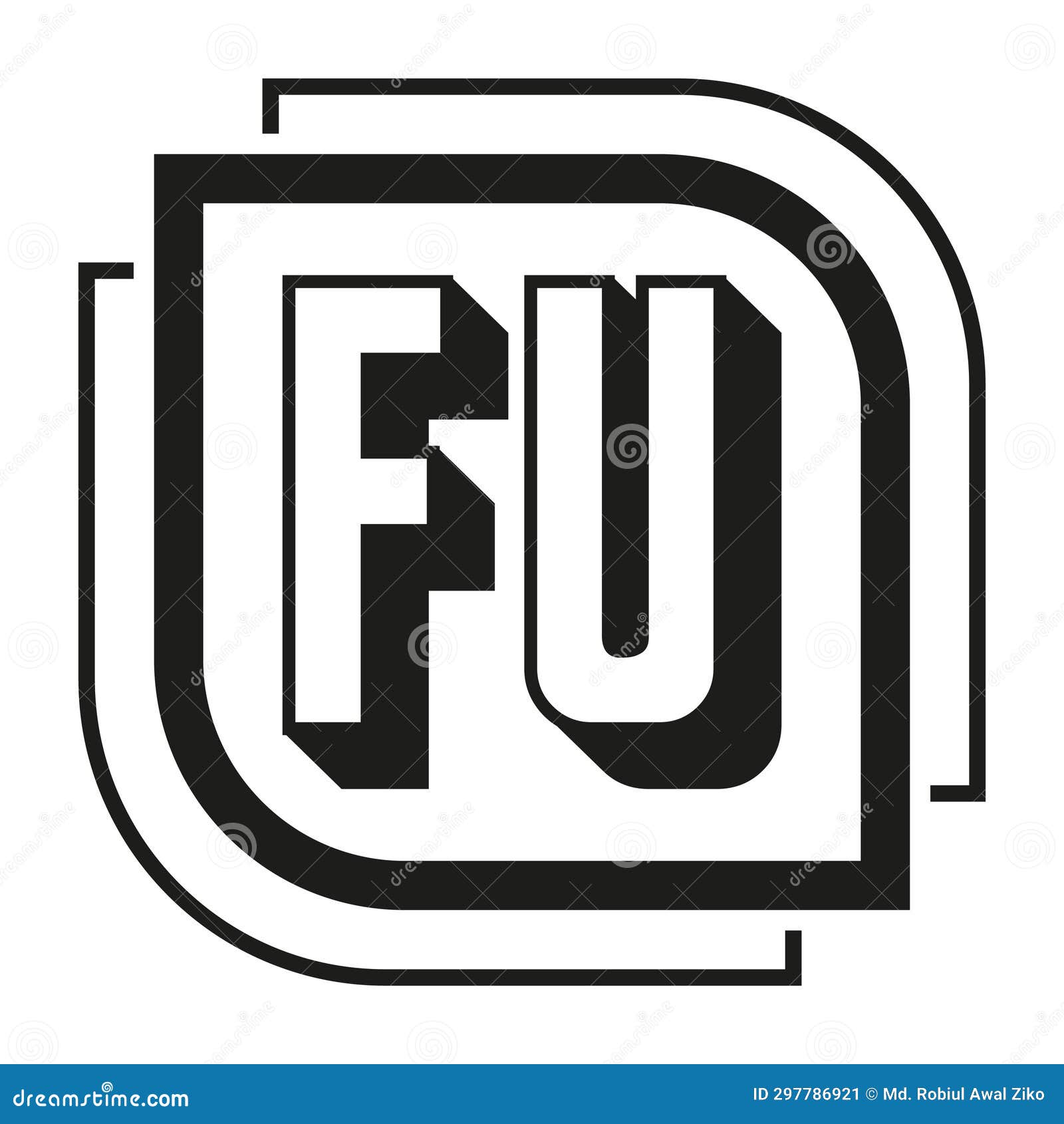 FU Letter Monogram Logo Design Stock Vector - Illustration of ...