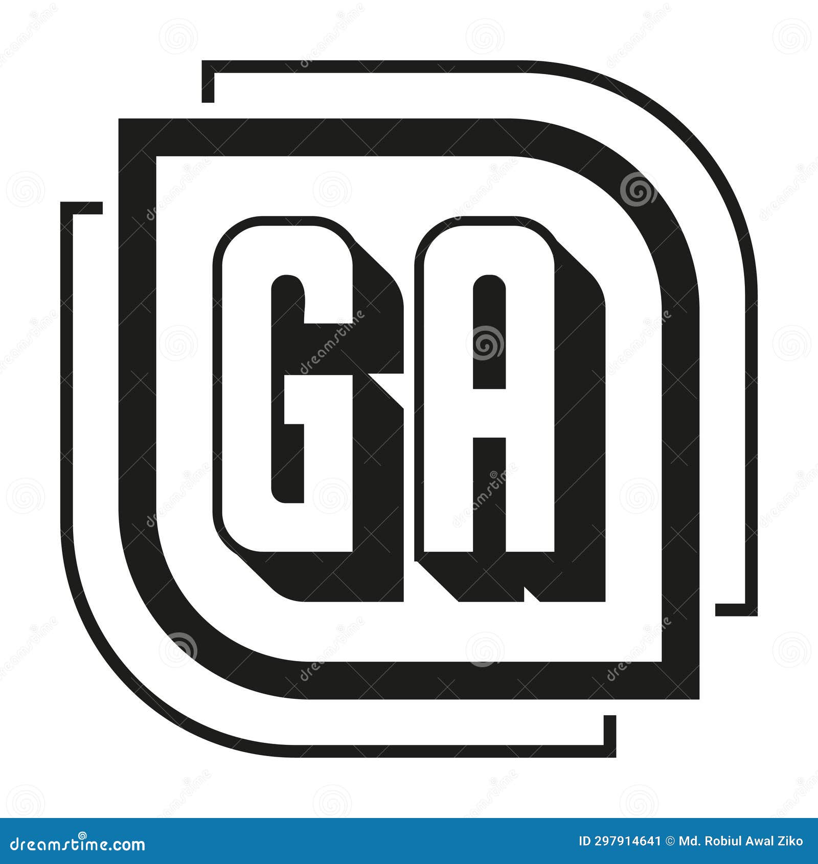 GA Letter Monogram Logo Design Stock Vector - Illustration of icon ...