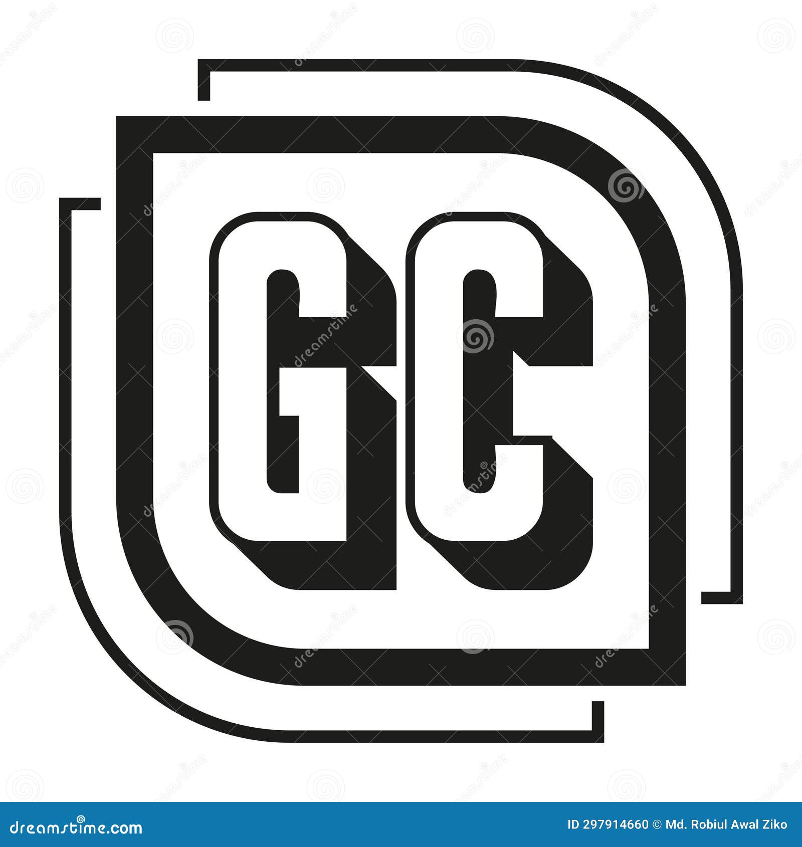 GC Letter Monogram Logo Design Stock Vector - Illustration of sign ...