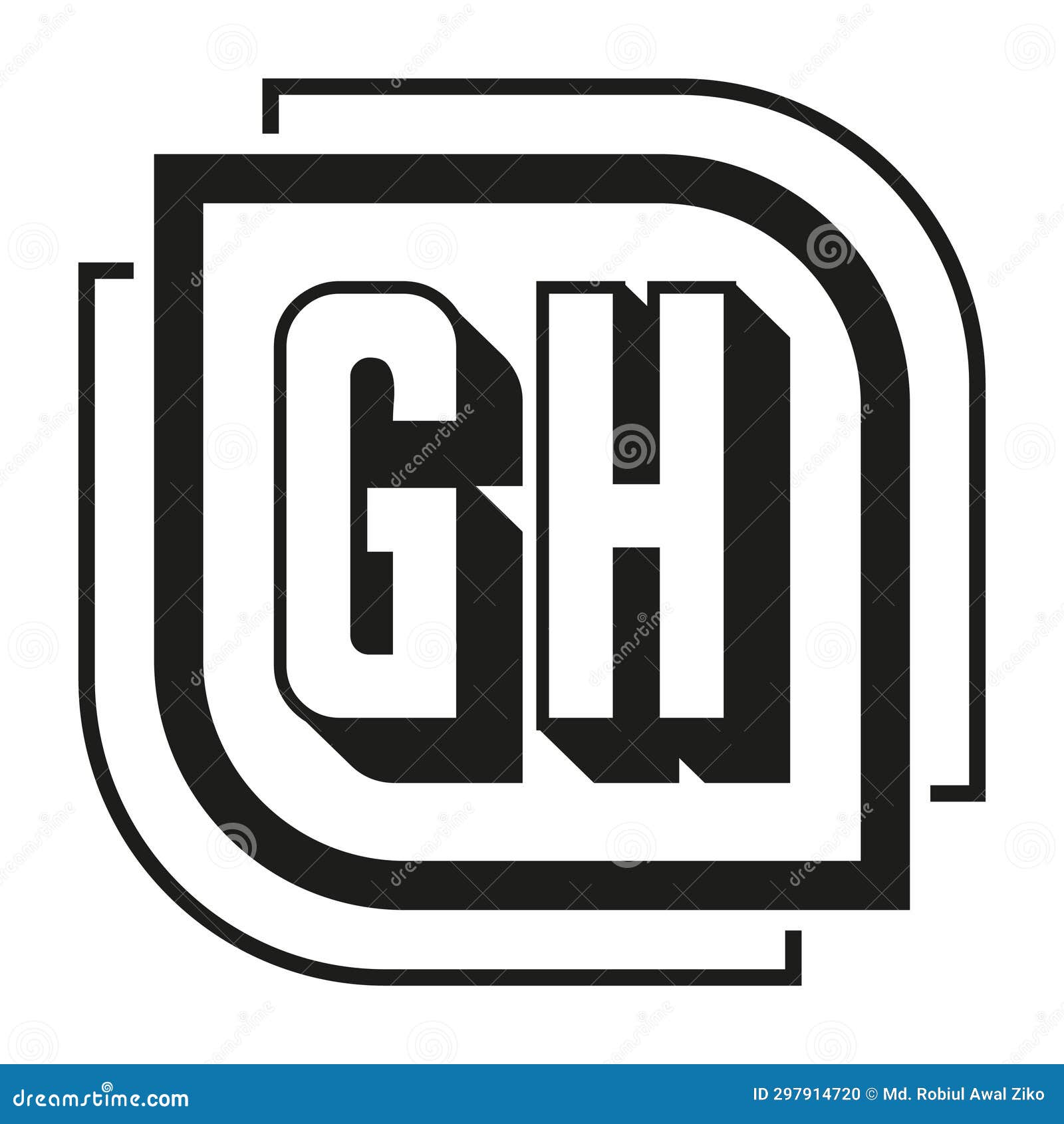 GH Letter Monogram Logo Design Stock Illustration - Illustration of ...