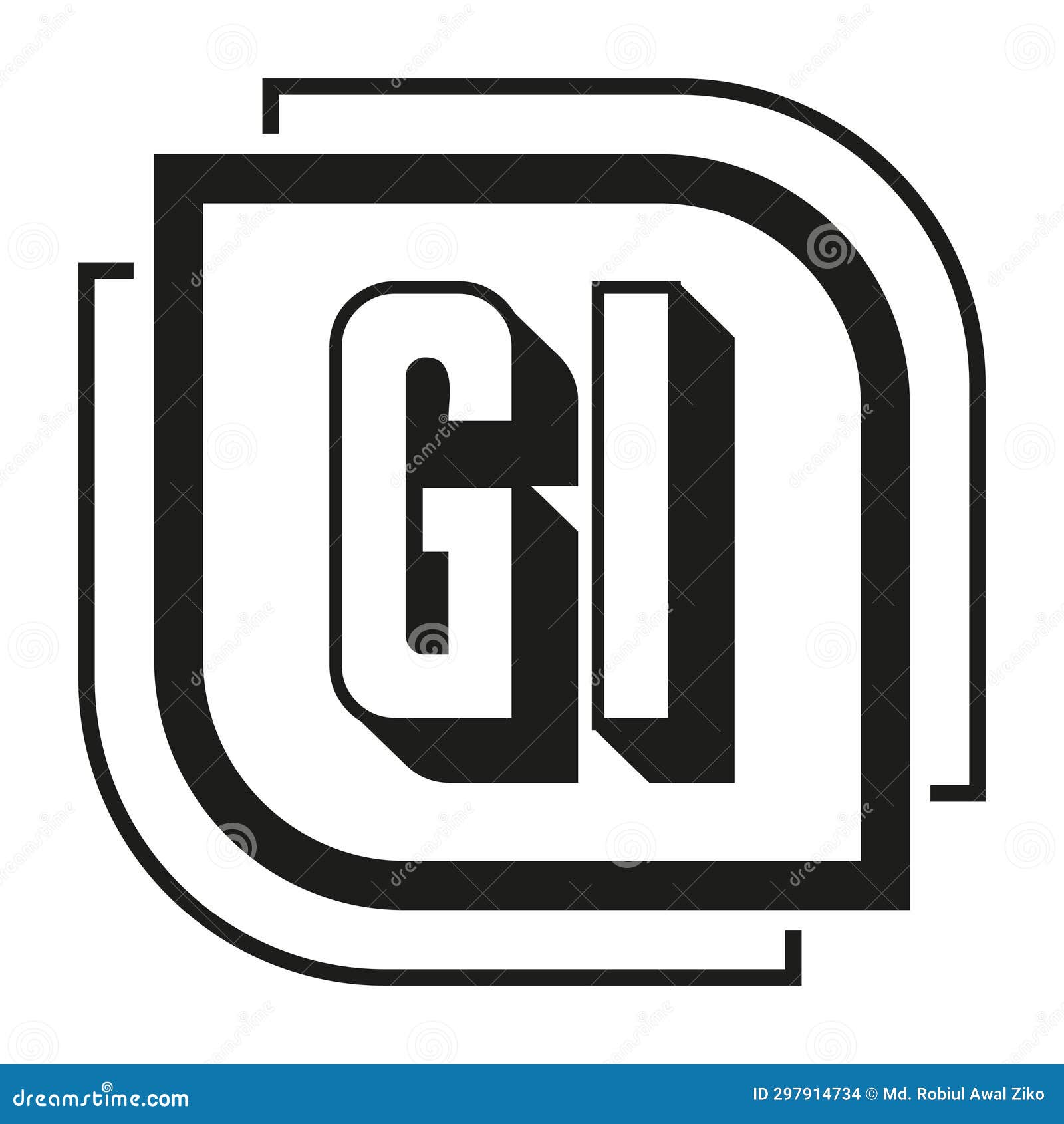GI Letter Monogram Logo Design Stock Vector - Illustration of graphic ...