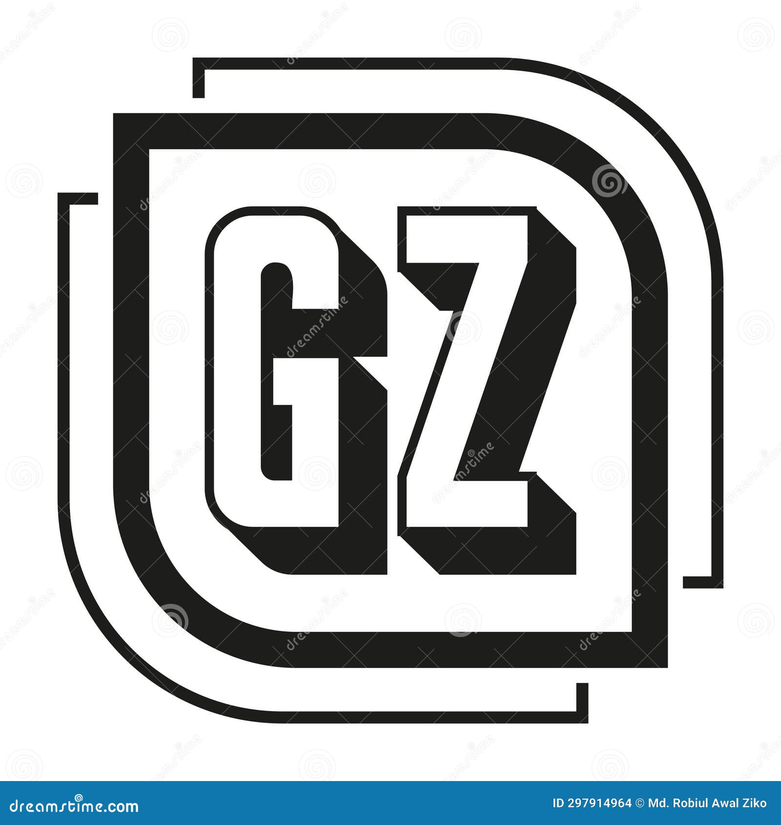 GZ Letter Monogram Logo Design Stock Vector - Illustration of vector ...