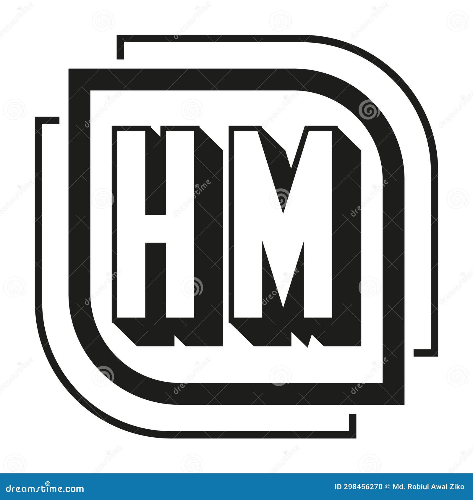 HM Letter Monogram Logo Design Stock Vector - Illustration of sign ...