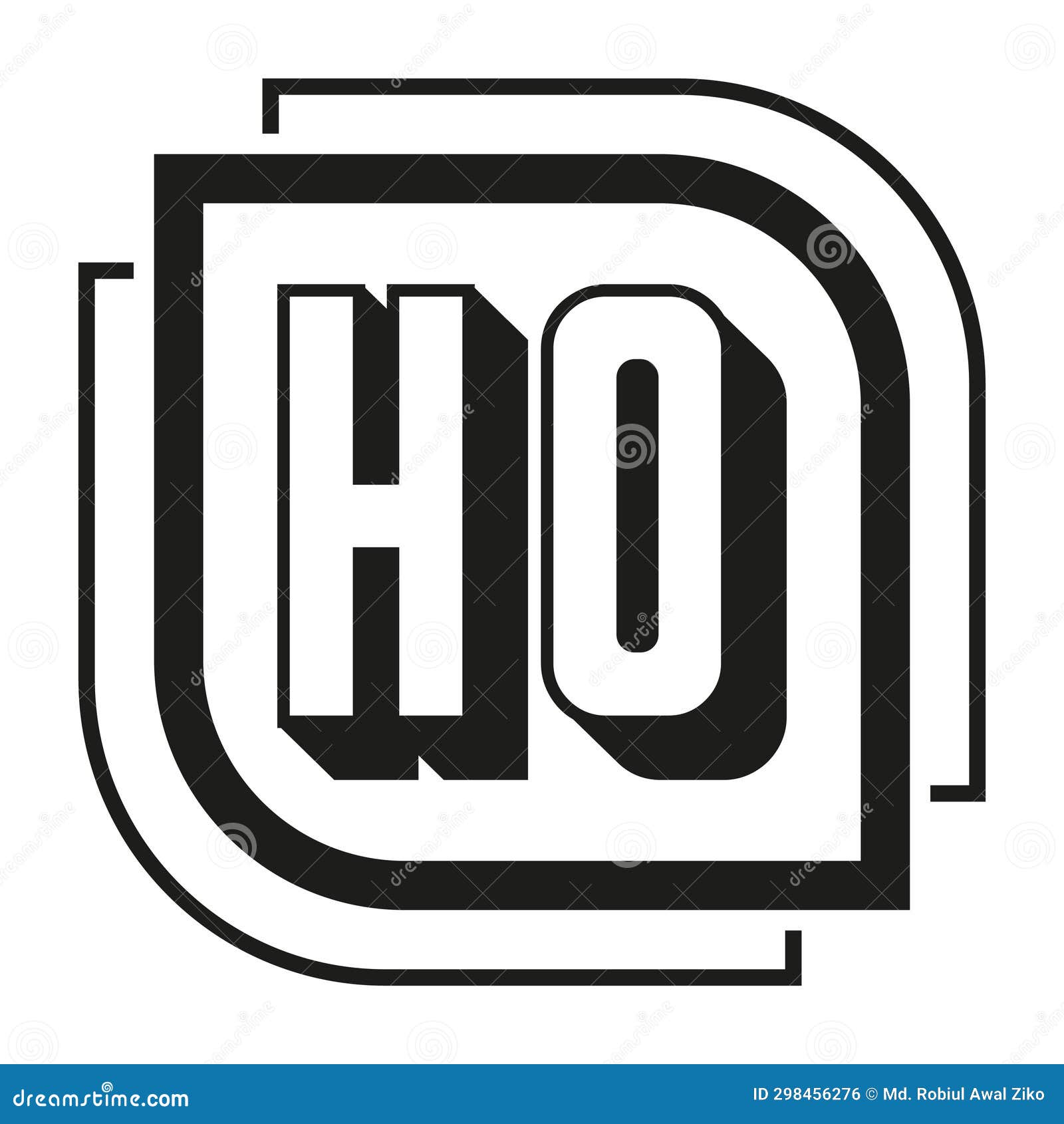 HO Letter Monogram Logo Design Stock Vector - Illustration of emblem ...