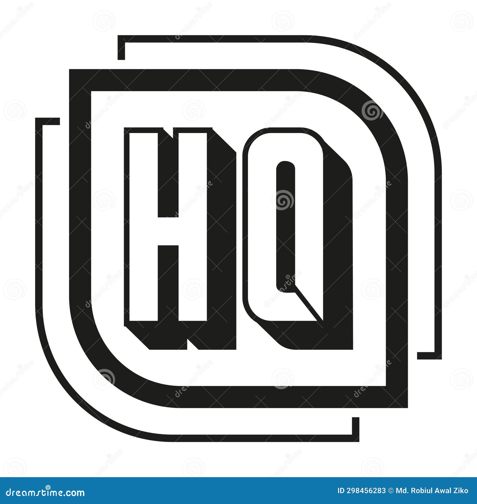 HQ Letter Monogram Logo Design Stock Vector - Illustration of simple ...